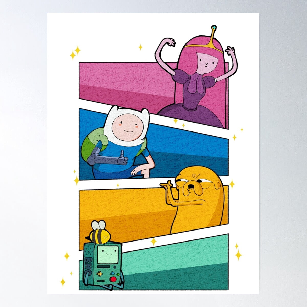 Adventure Time Characters Poster Wall Art, Modern Wall Decor For Living ...