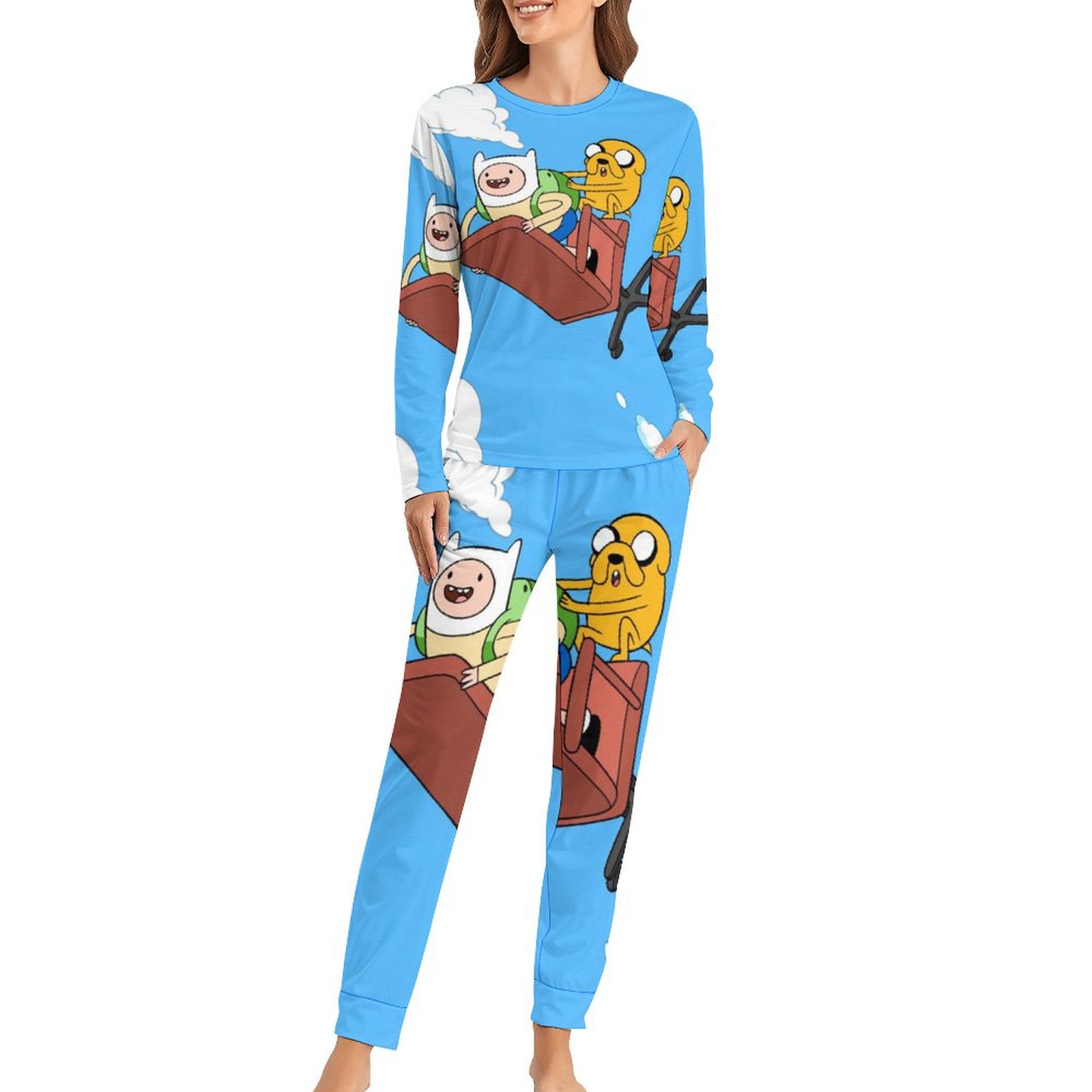 Adventure Time Dog Finn Womens Pajama Set Loungewear Cozy Soft House ...