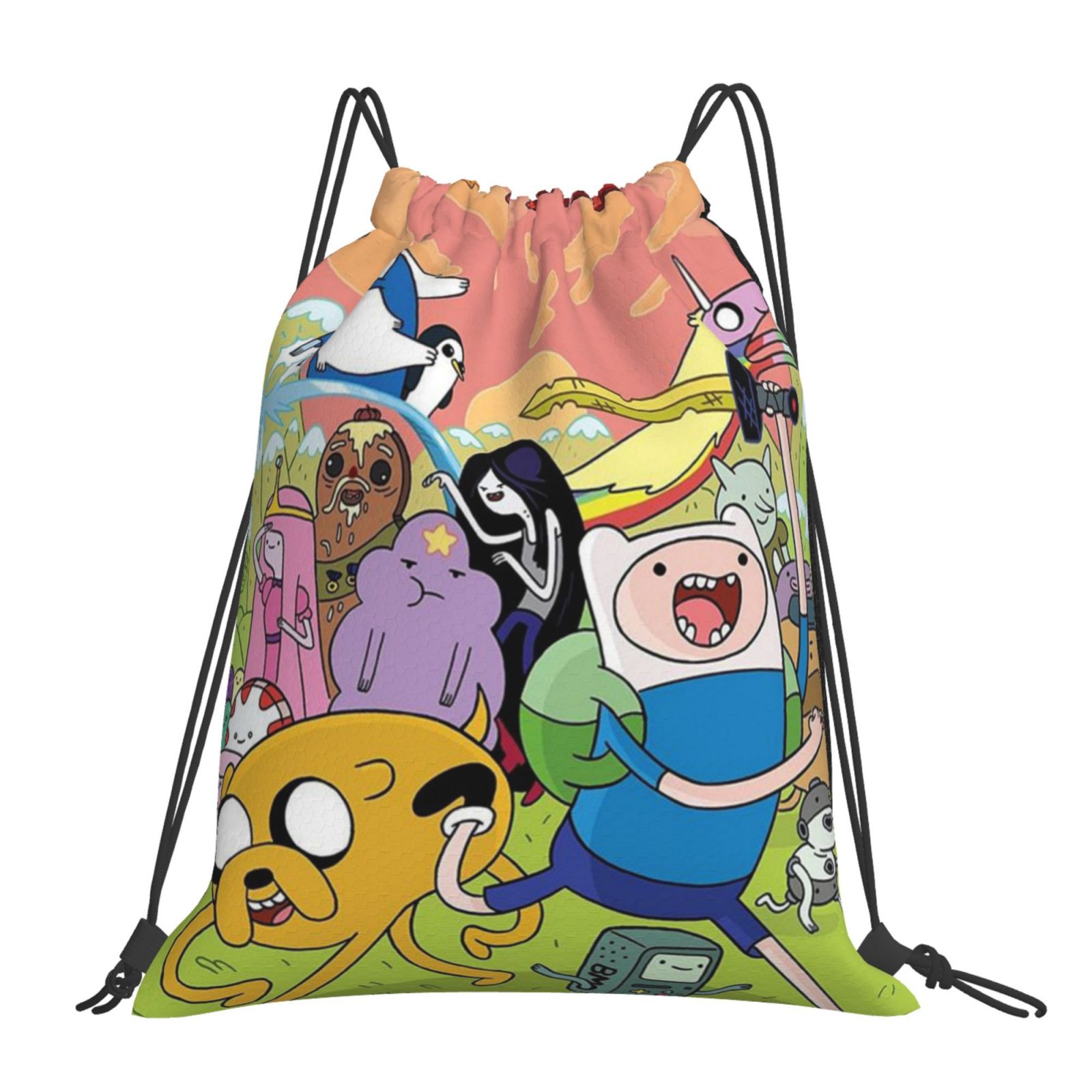 Adventure Time Drawstring Backpack Simple Sports Gym Bag Draw String ...