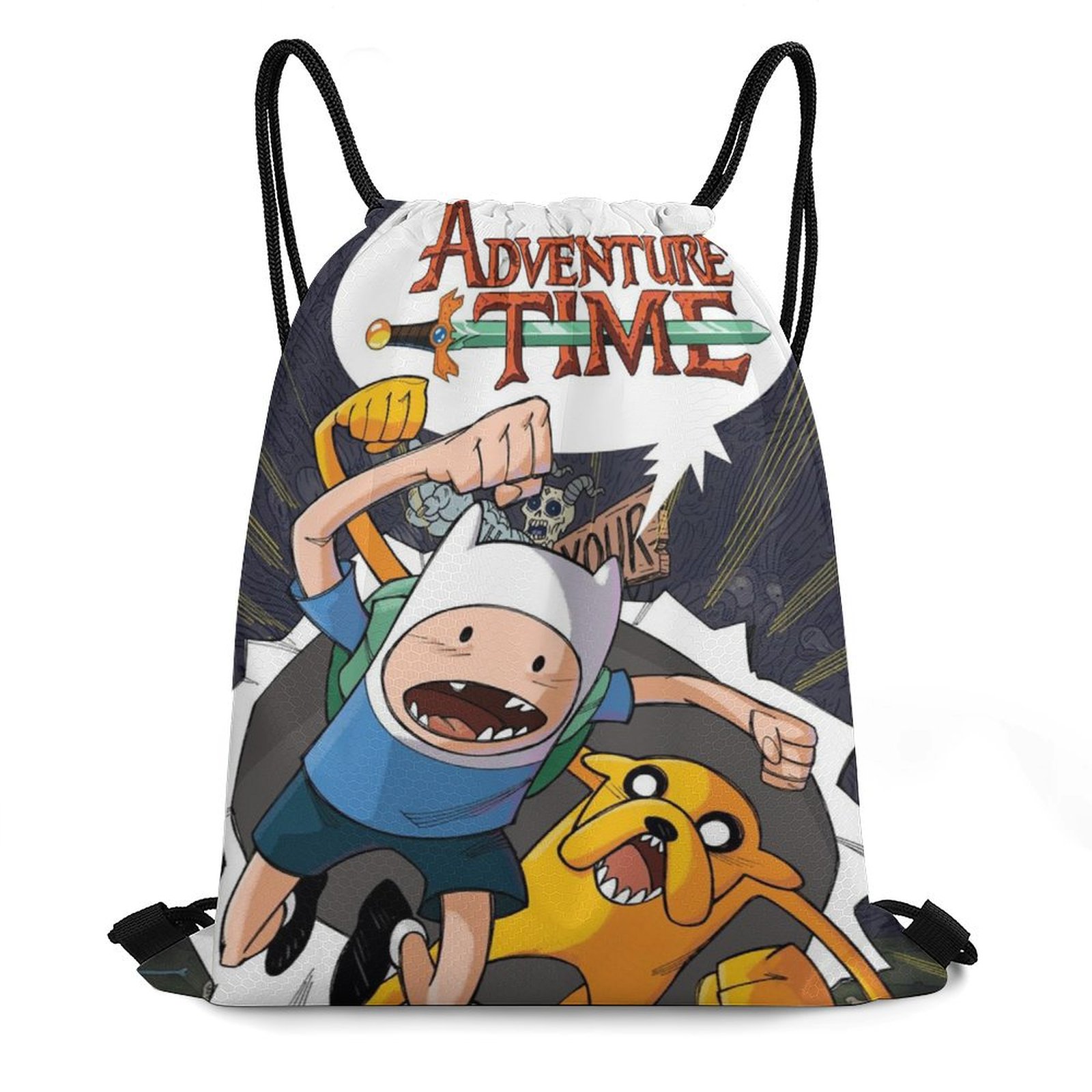 Adventure Time Drawstring Backpacks Gym Athlete Bag Draw String Bags ...