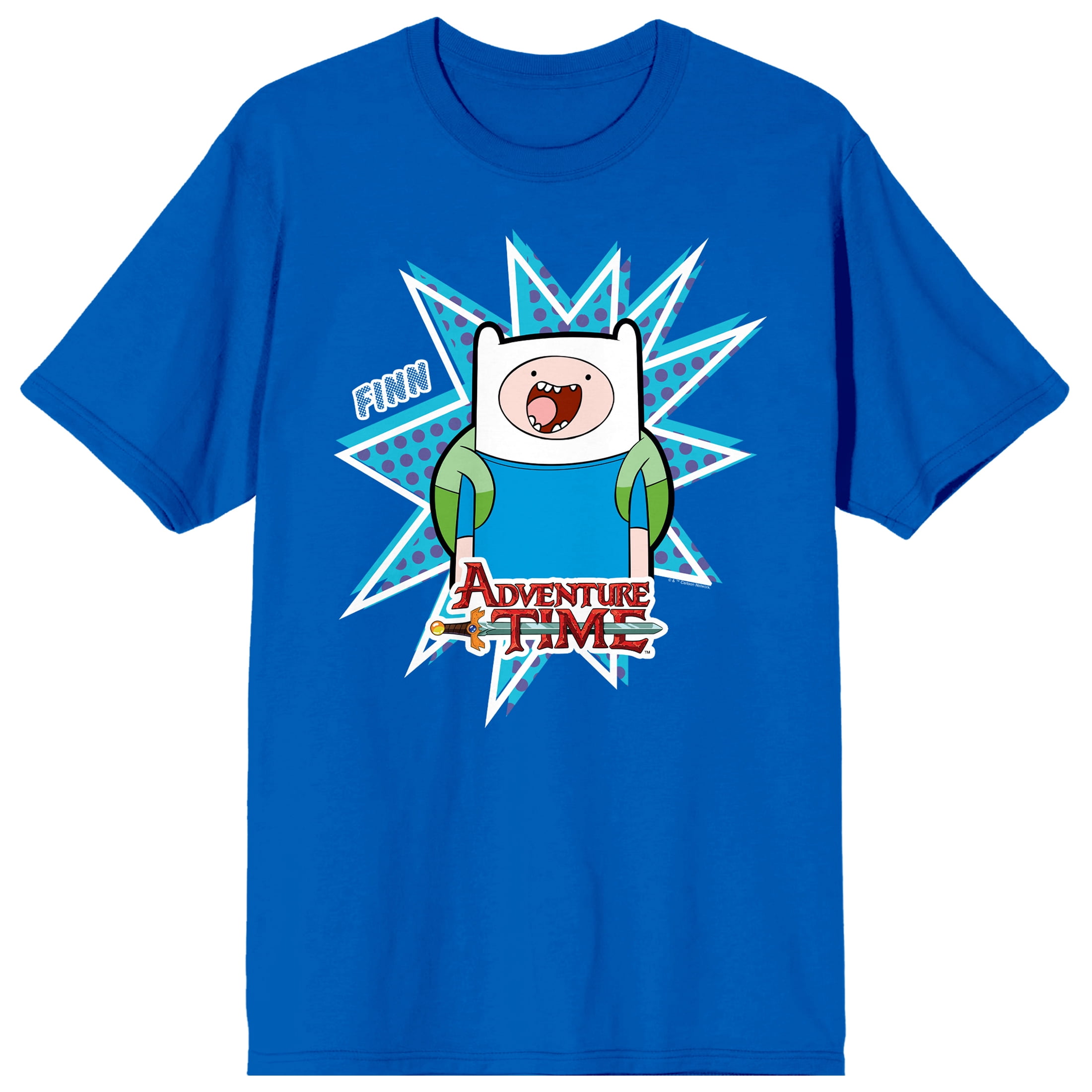 Adventure Time Finn Character Unisex Adult Royal Blue Short Sleeve Tee ...