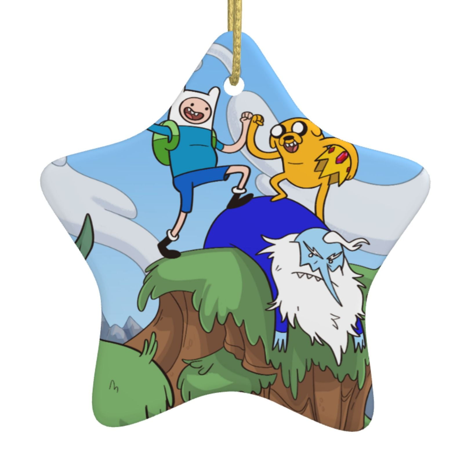 Adventure Time Finn Dog Christmas Ornaments Ceramic Star Christmas Tree ...