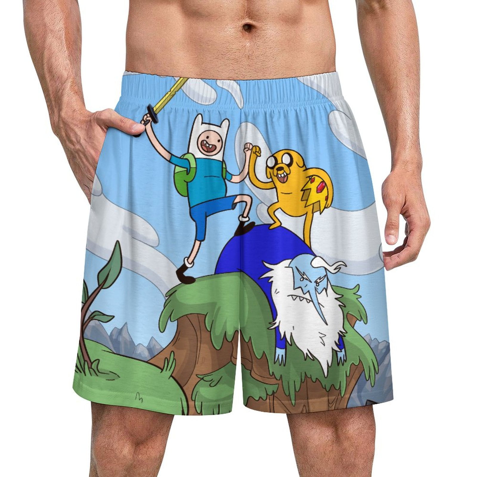 Adventure Time Finn Dog Men's Pajama Pants Sleepwear Lounge Shorts ...