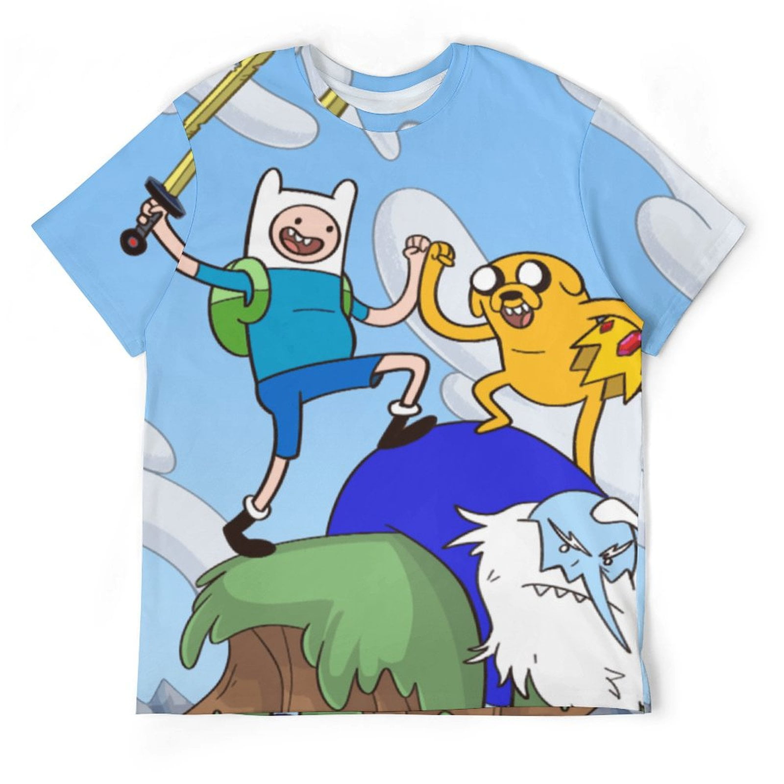 Adventure Time Finn Dog Unisex Short Sleeve T Shirt Daily Novelty 3D ...