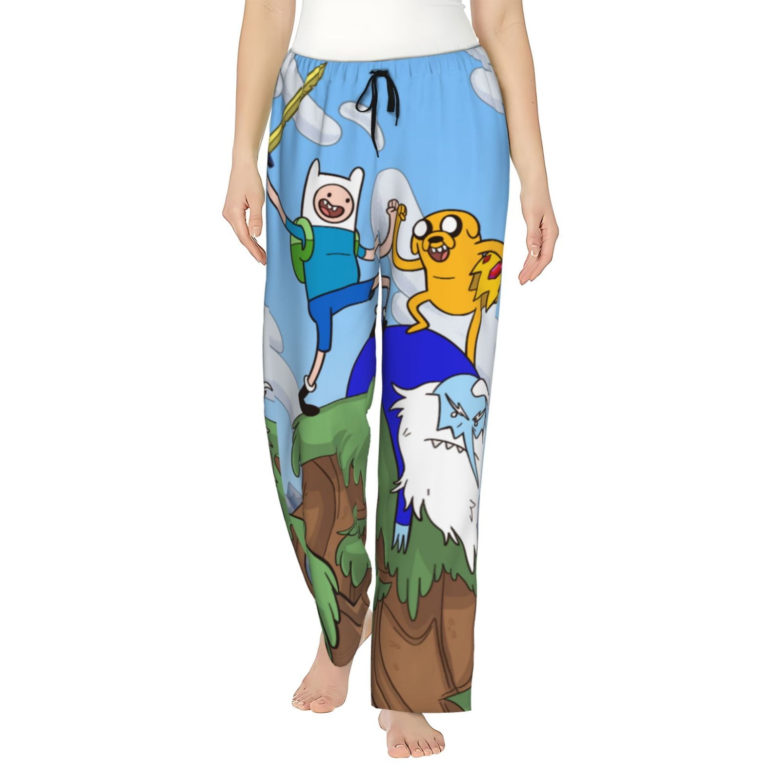 Adventure Time Finn Dog Women's Pajama Pants Lounge Daily Novelty Cozy ...