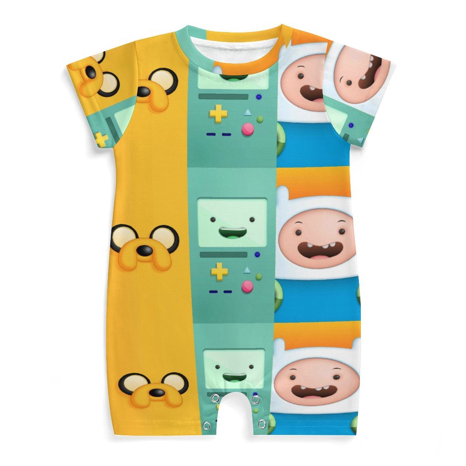 Adventure Time Finn Jake BMO Baby One-Piece Rompers Summer Short Sleeve ...