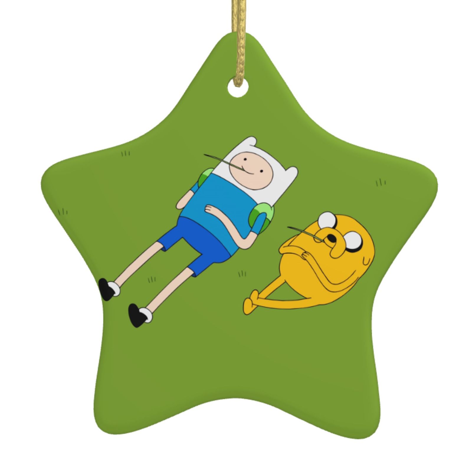 Adventure Time Finn Jake Dog Christmas Ornaments Ceramic Star Christmas ...