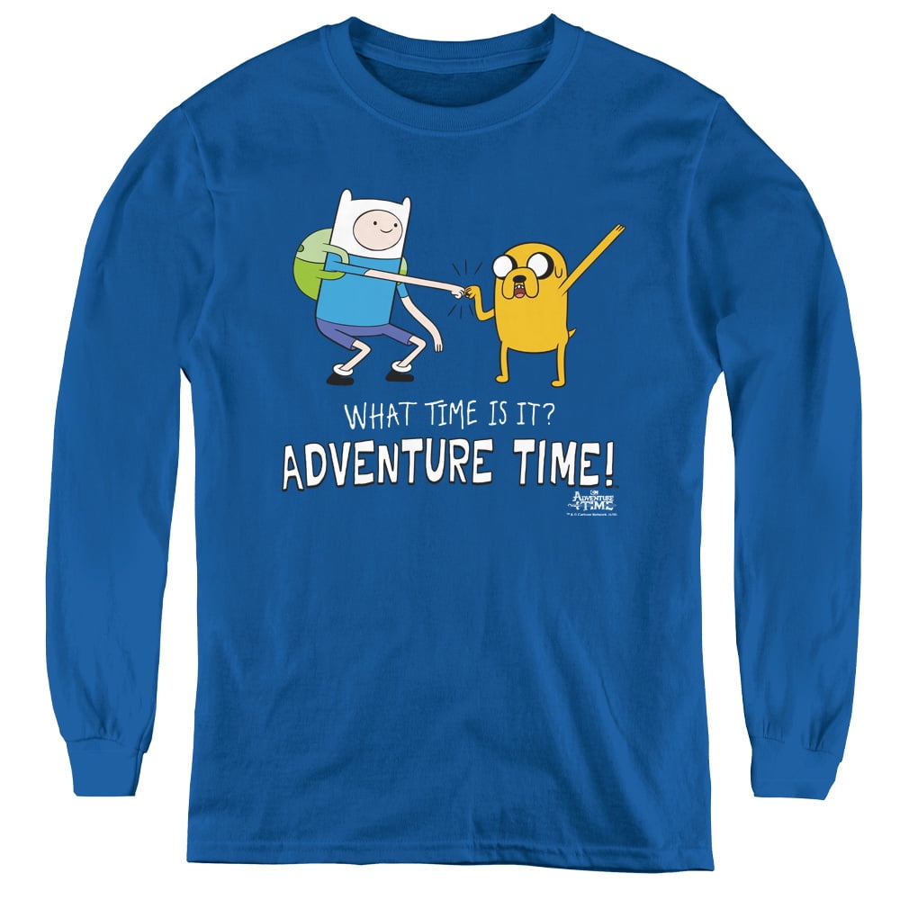 Adventure Time Fist Bump Youth Long Sleeve T-Shirt Royal Blue - Walmart.com