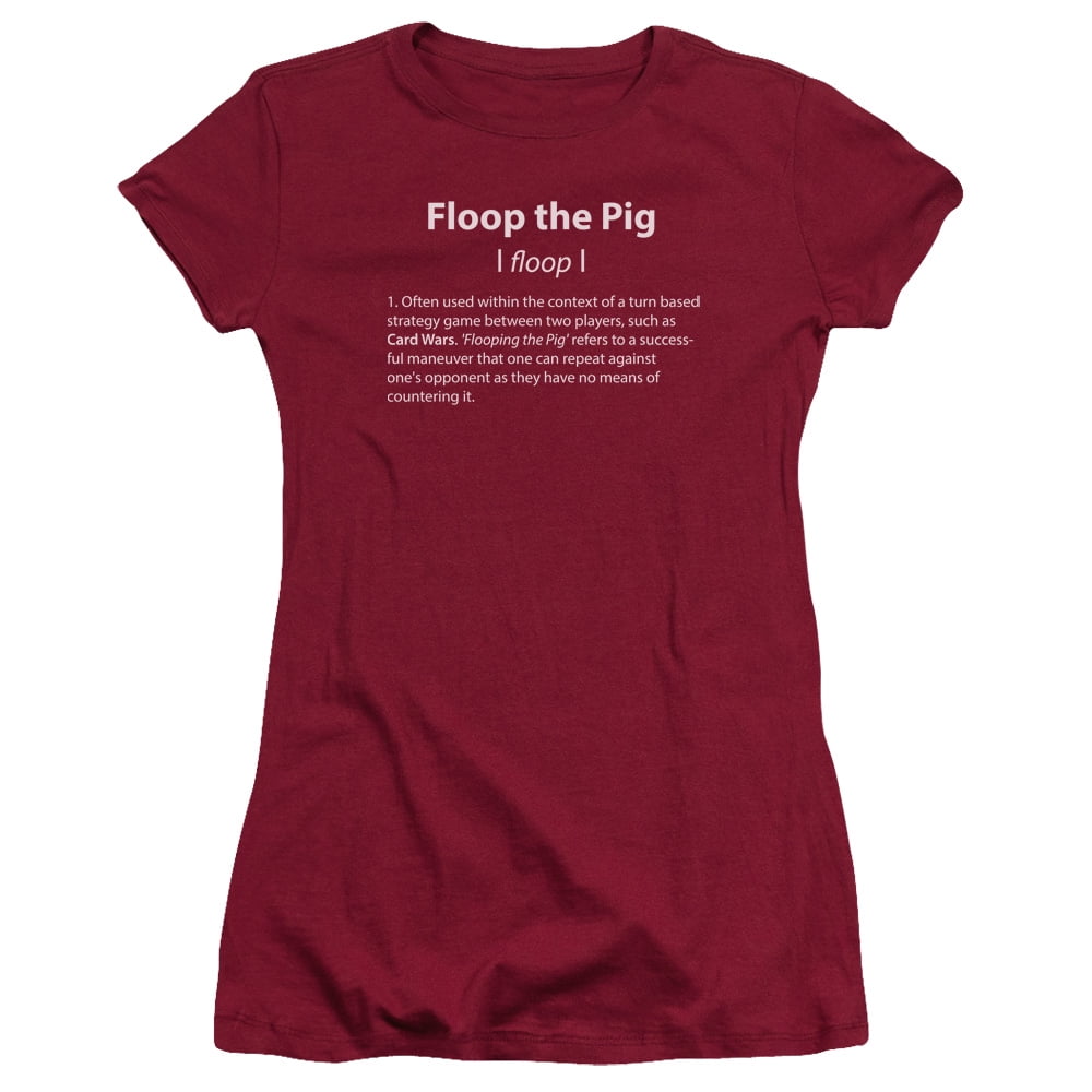 Adventure Time - Floop The Pig - Juniors Teen Girls Cap Sleeve Shirt ...