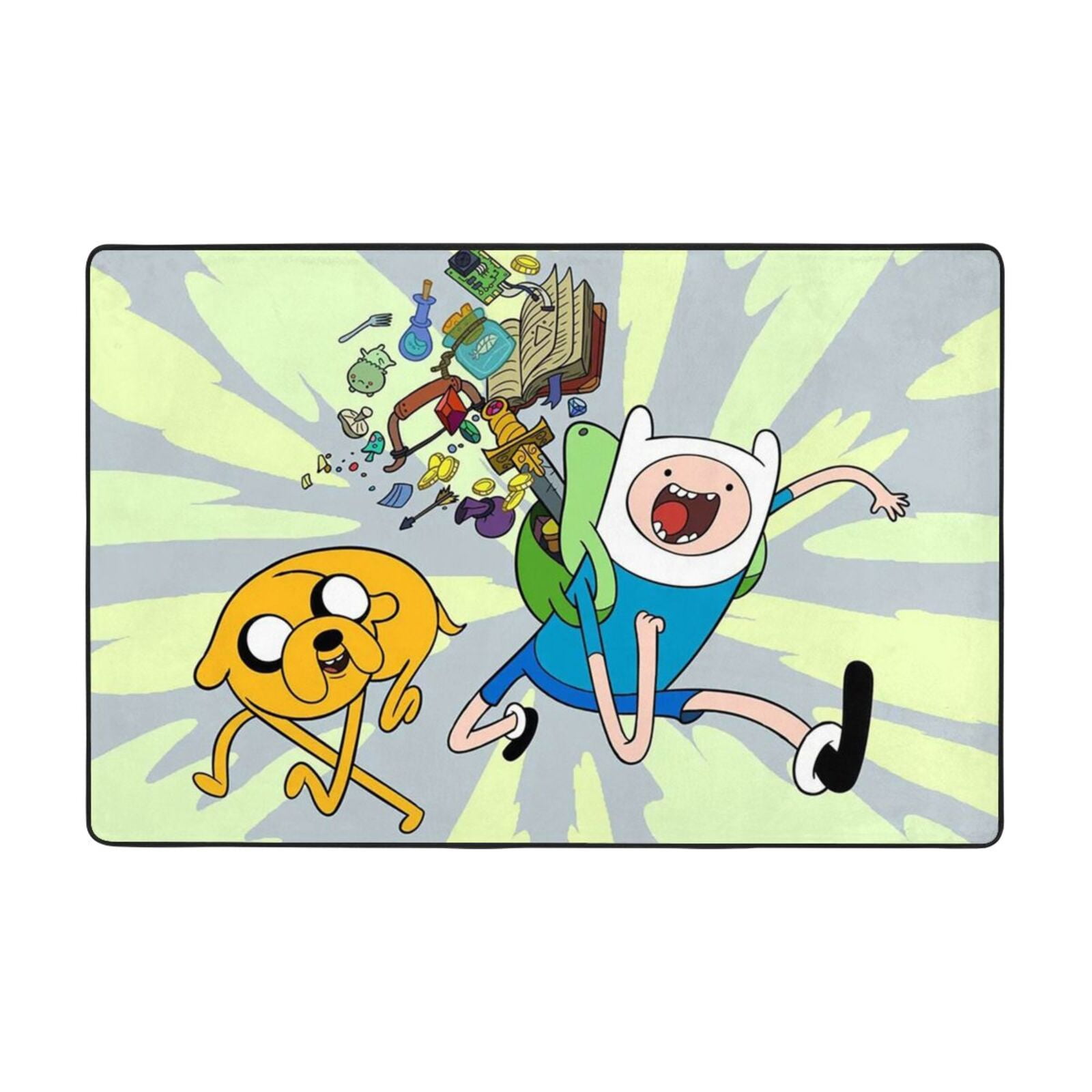 Adventure Time Floor Mat Flannel Anti-Slip Pad Doormat 36"X24" Soft ...