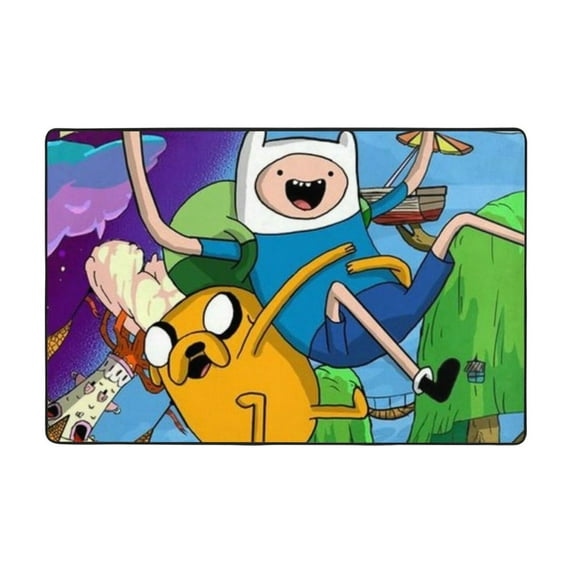 Adventure Time Floor Mat Flannel Anti-Slip Pad Doormat 72"X48" Soft ...