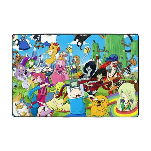 Adventure Time Floor Mat Flannel Anti-Slip Pad Doormat 72"X48" Soft ...