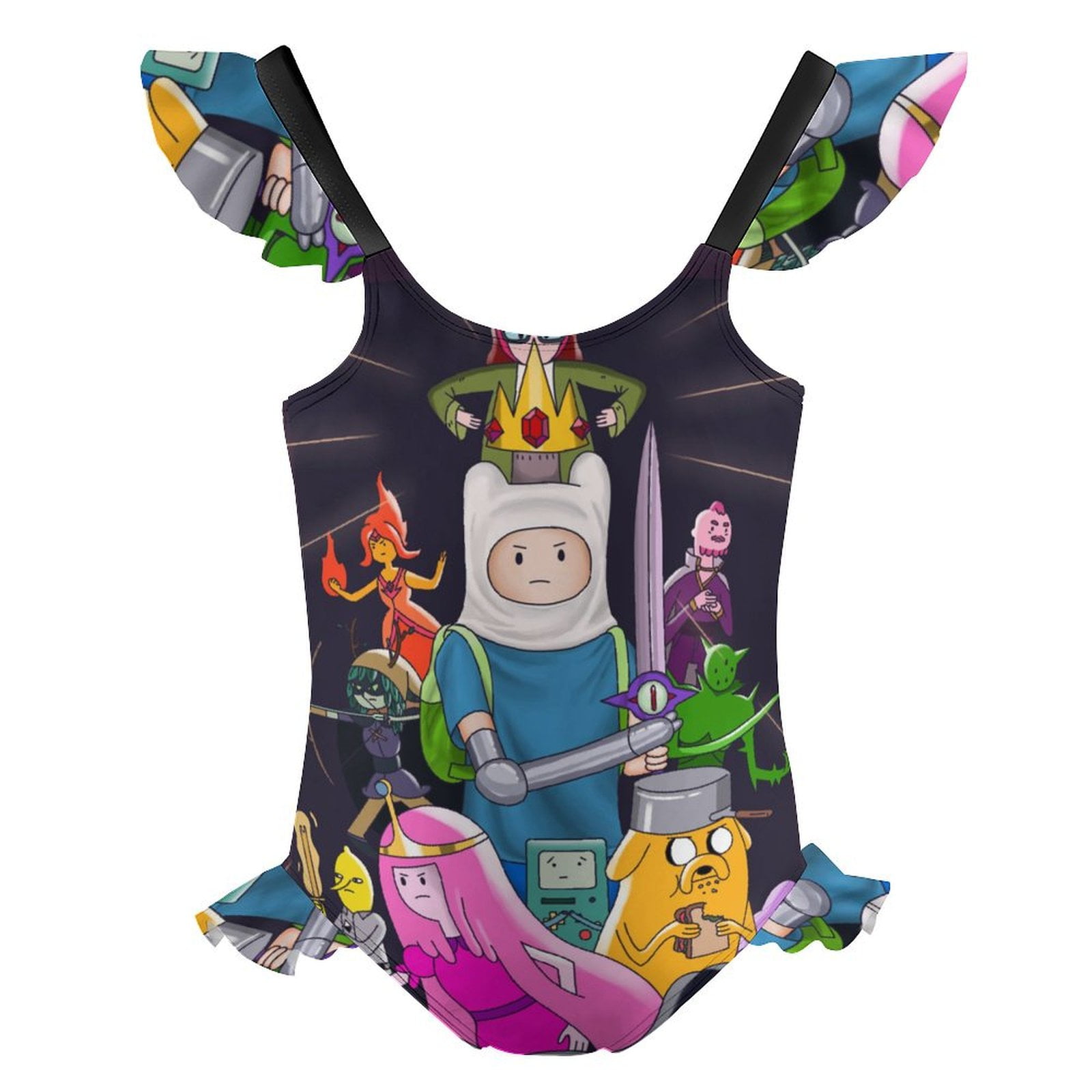 Adventure Time Girls Swimsuit Ruffle One-piece Beachwear Kids Cute ...