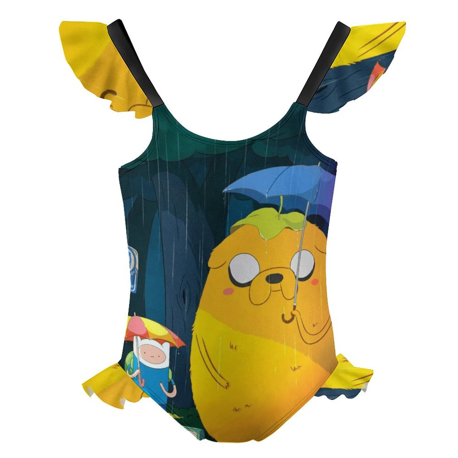 Adventure Time Girls Swimsuit Ruffle One-piece Beachwear Kids Cute ...