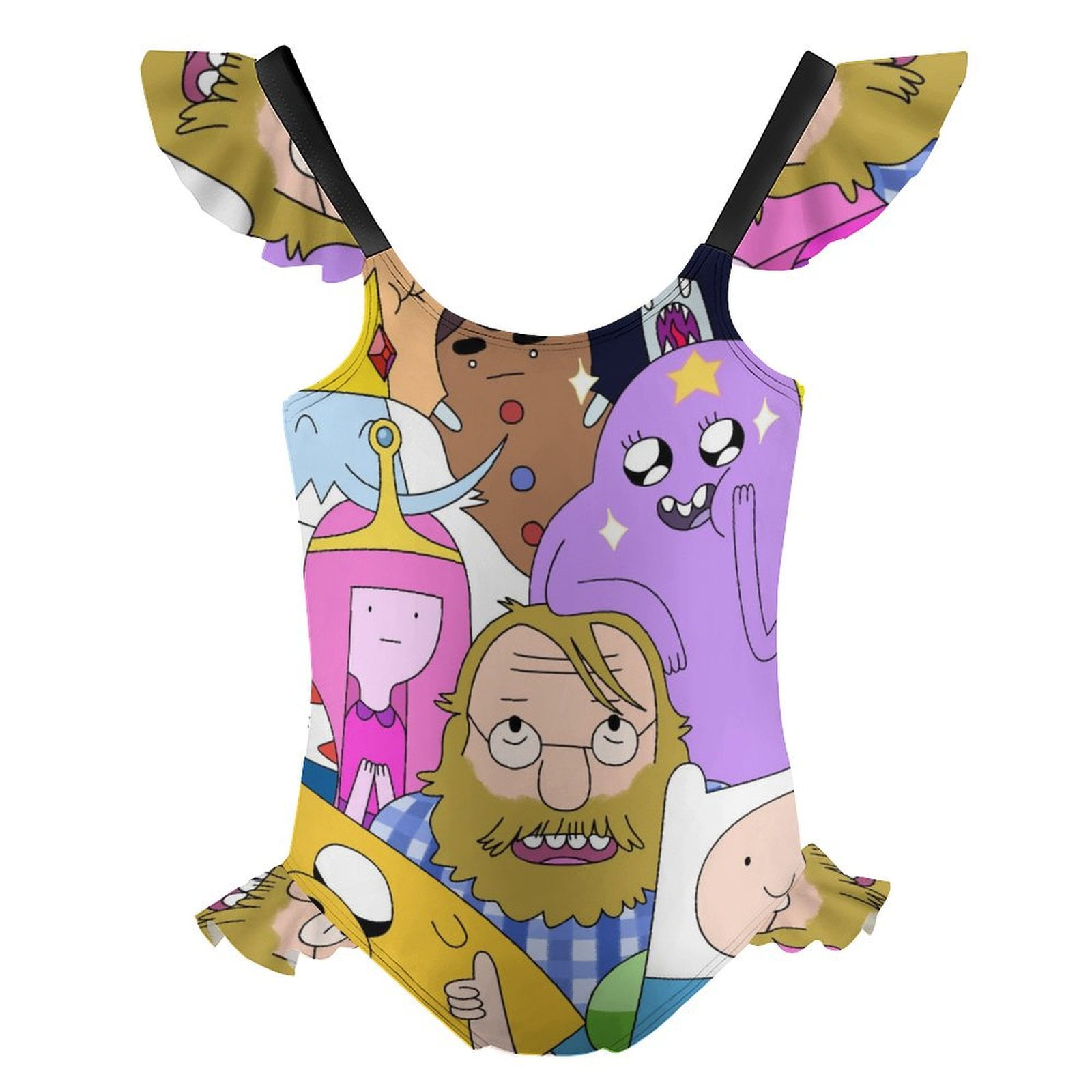 Adventure Time Girls Swimsuit Ruffle One-piece Beachwear Kids Cute Swimwear Summer Bathing Suit ...