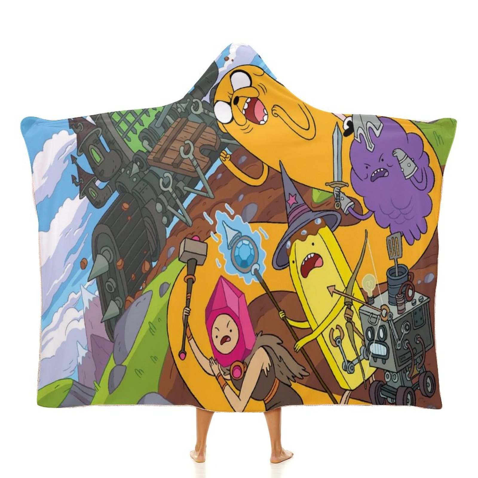 Adventure Time Hooded Blanket Soft Warm Cloak Wearable Blanket Hoodie ...