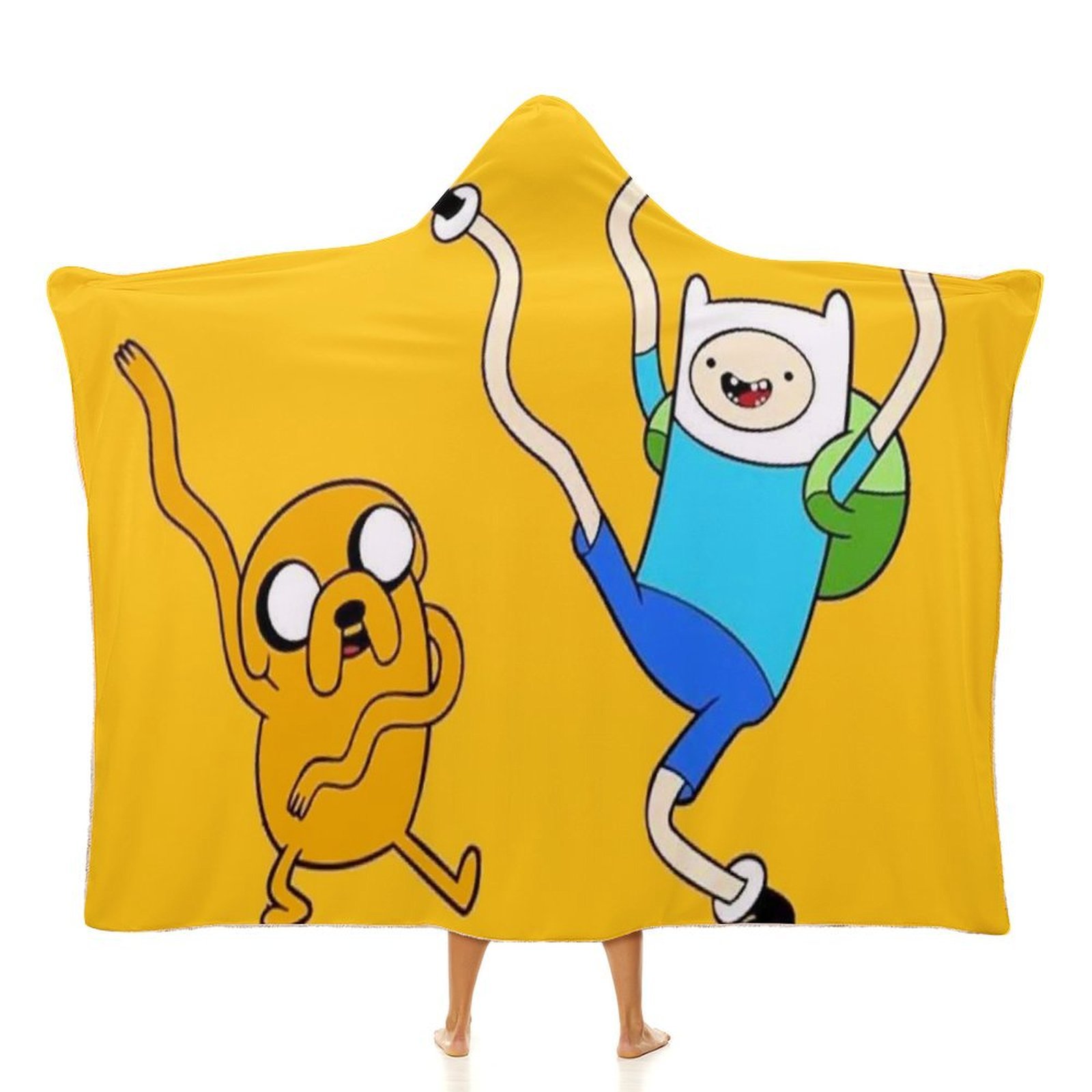 Adventure Time Hooded Blanket Soft Warm Cloak Wearable Blanket Hoodie ...