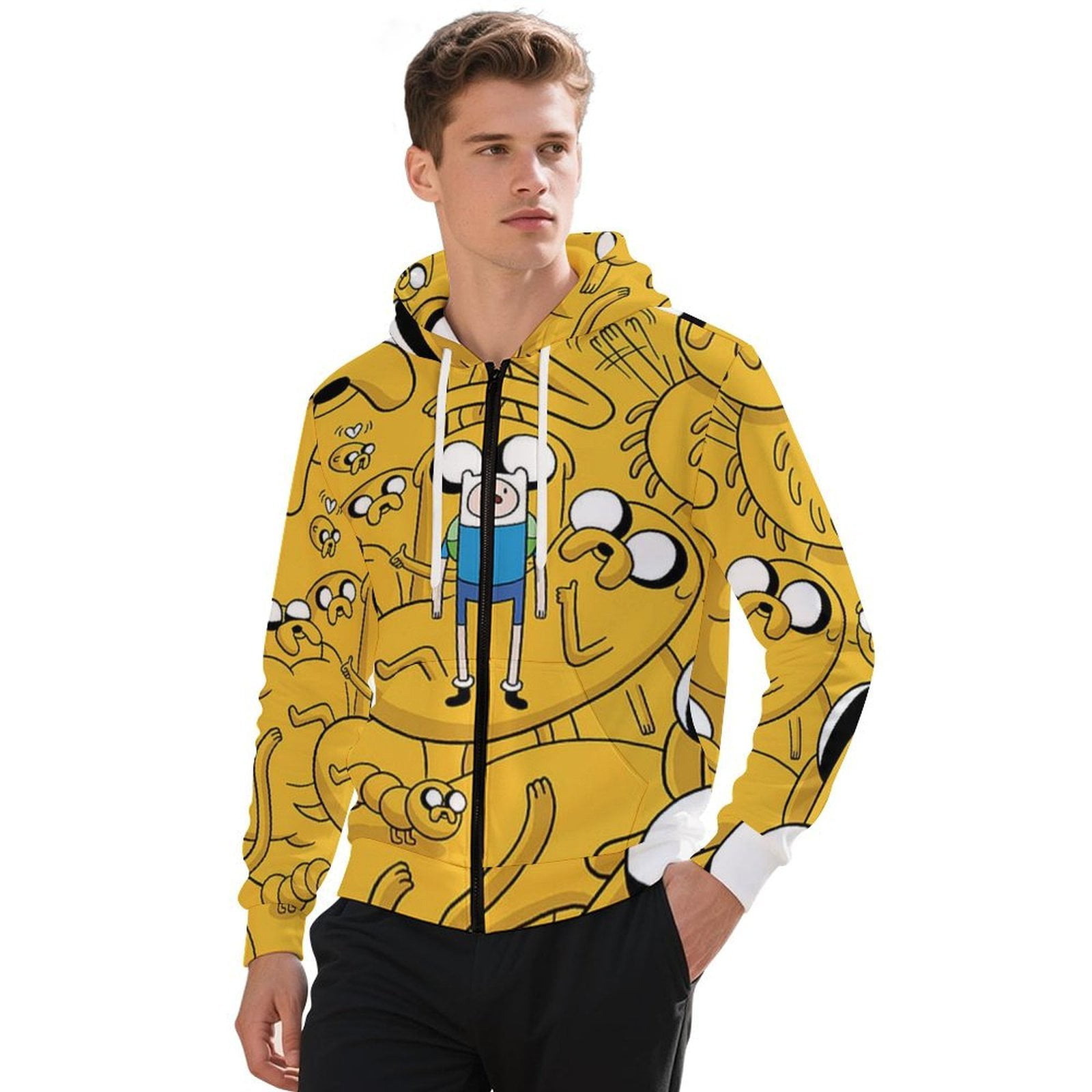 Adventure Time Jacket Casual Oversized Hoodie Stylish Zipper Hooded ...
