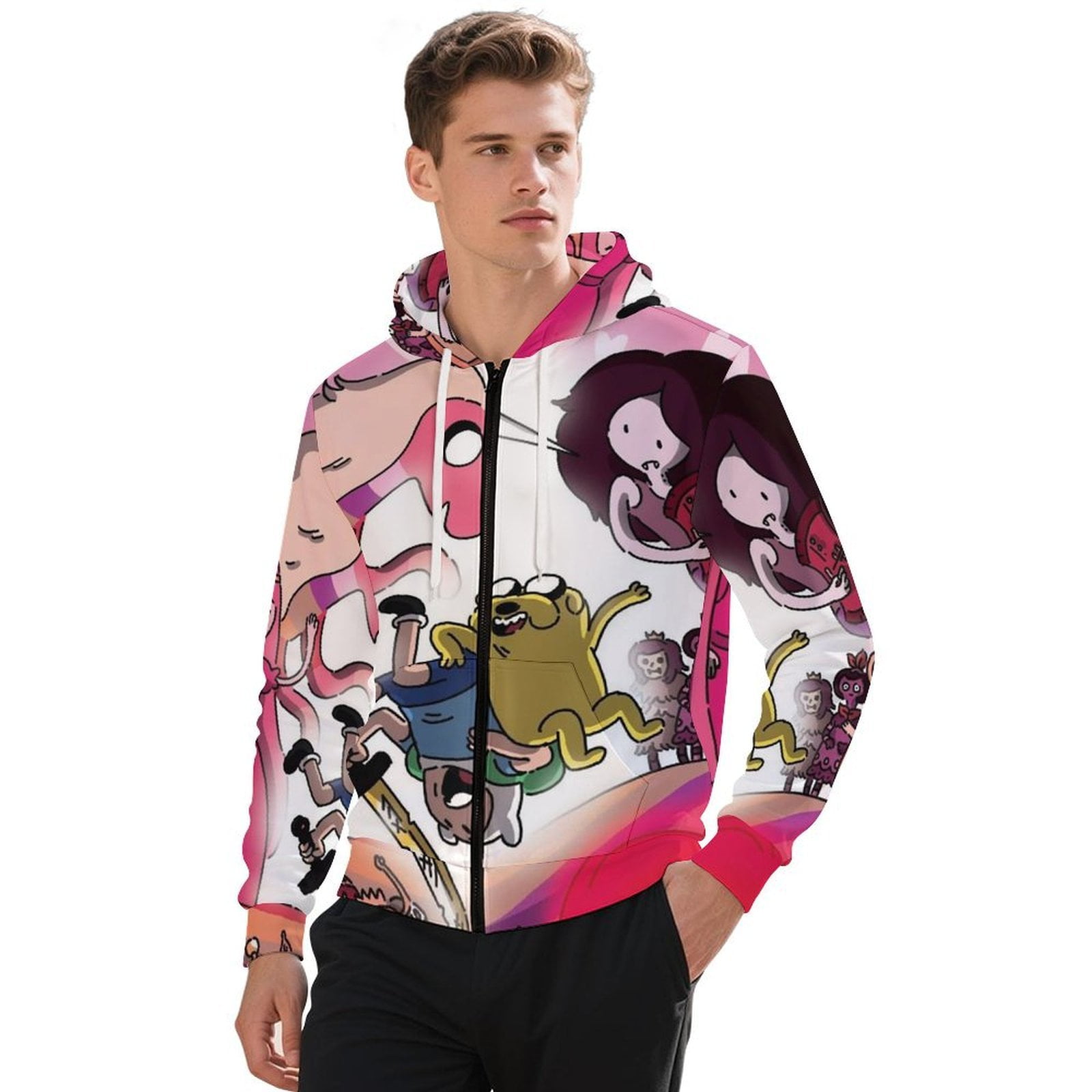 Adventure Time Jacket Casual Oversized Hoodie Stylish Zipper Hooded ...