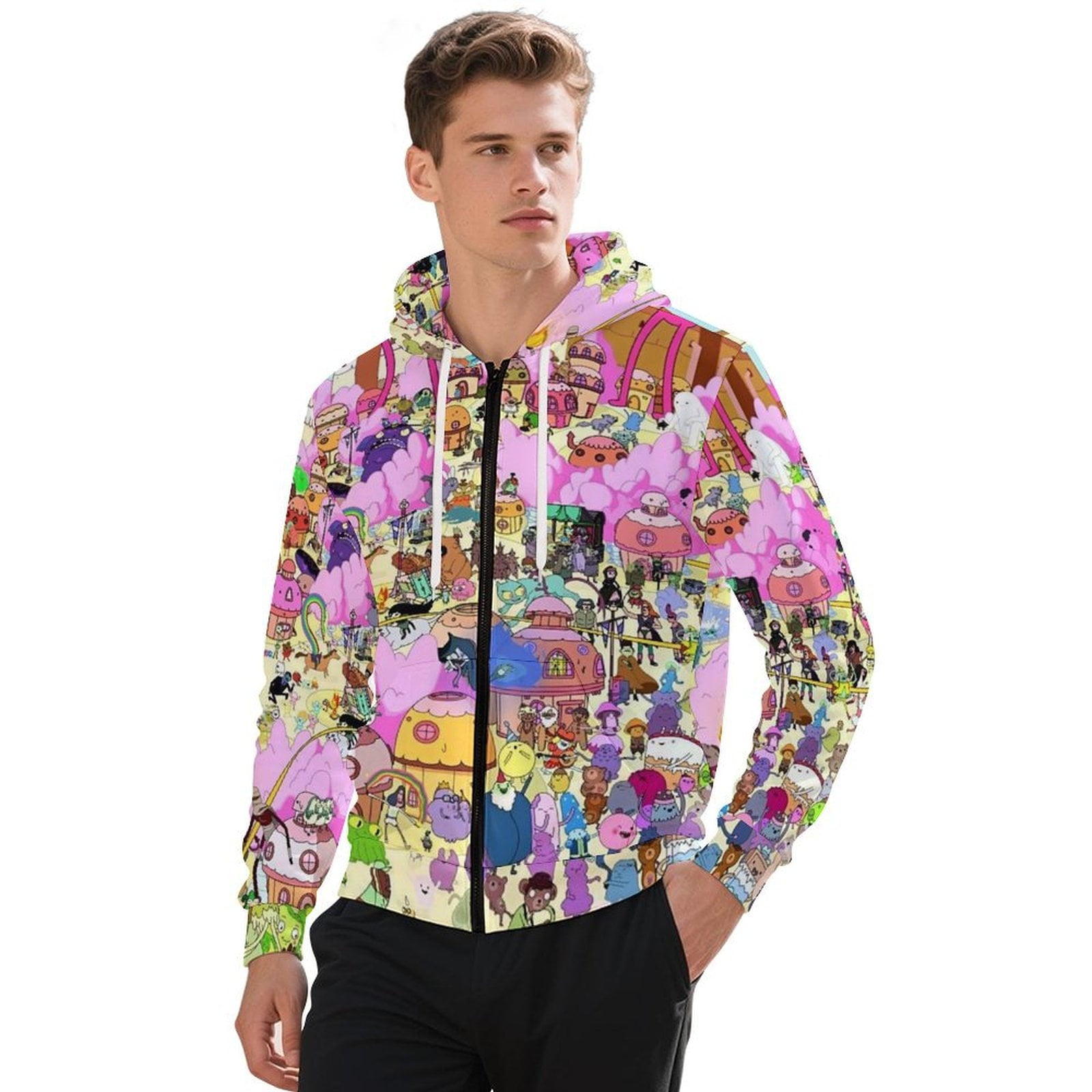 Adventure Time Jacket Casual Oversized Hoodie Stylish Zipper Hooded ...