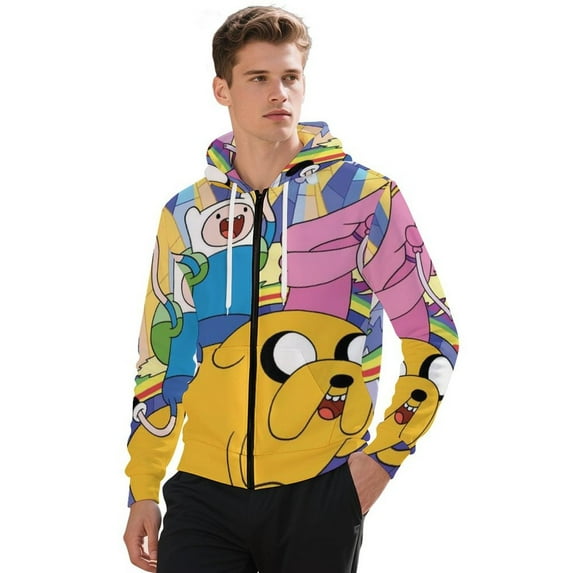 Adventure Time Jacket Casual Oversized Hoodie Stylish Zipper Hooded ...