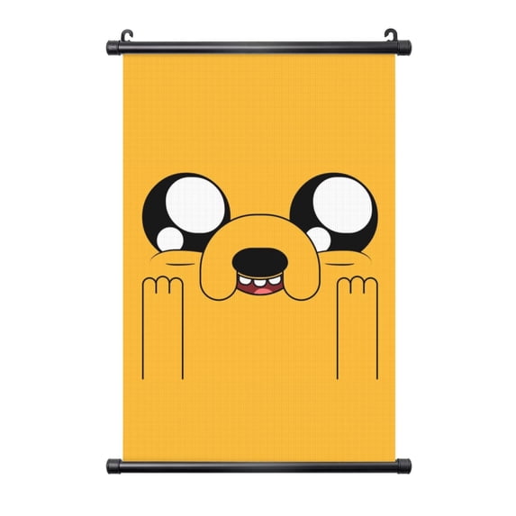 Adventure Time Jake Dog Black Plastic Shaft Hanging Poster Canvas Wall ...