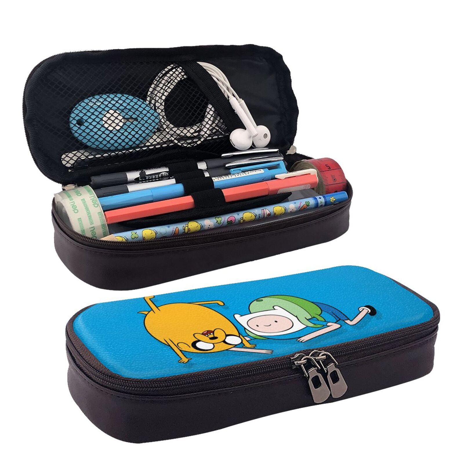 Adventure Time Jake Dog Finn Brown Pencil Case Student Leather Pen Bag ...
