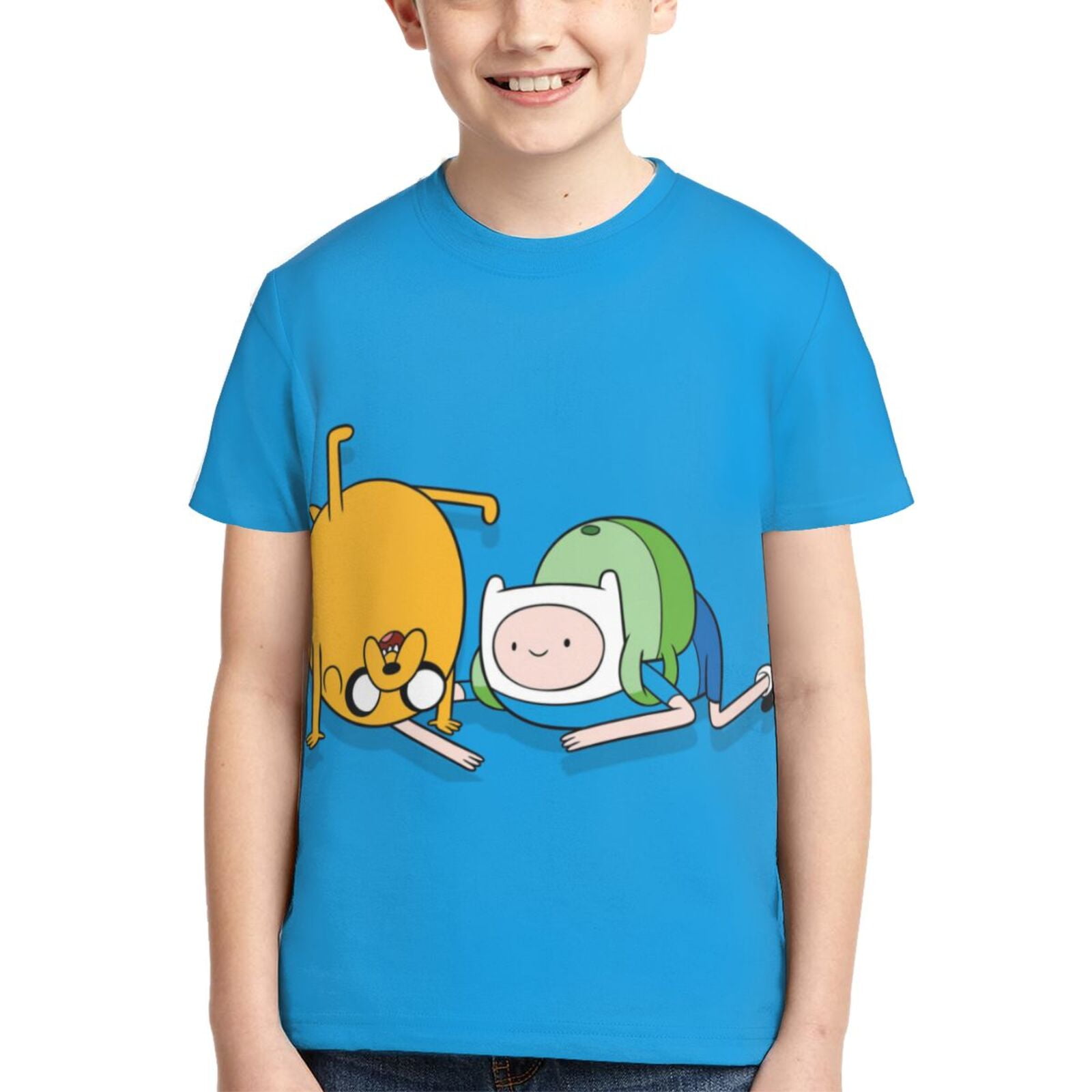 Adventure Time Jake Dog Finn Teen T-Shirt Crewneck Short Sleeve Double ...