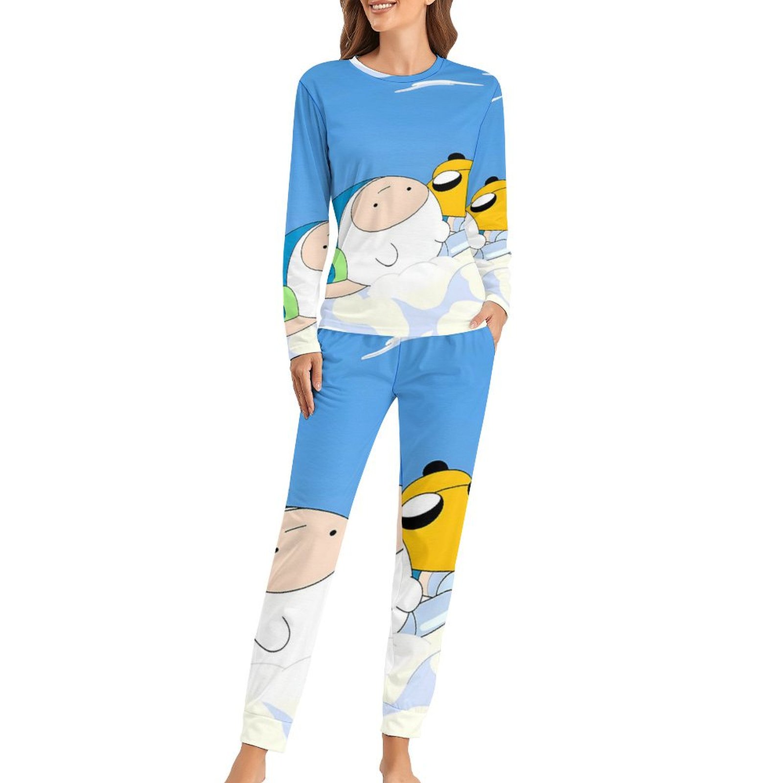 Adventure Time Jake Finn Womens Pajama Set Loungewear Cozy Soft House ...