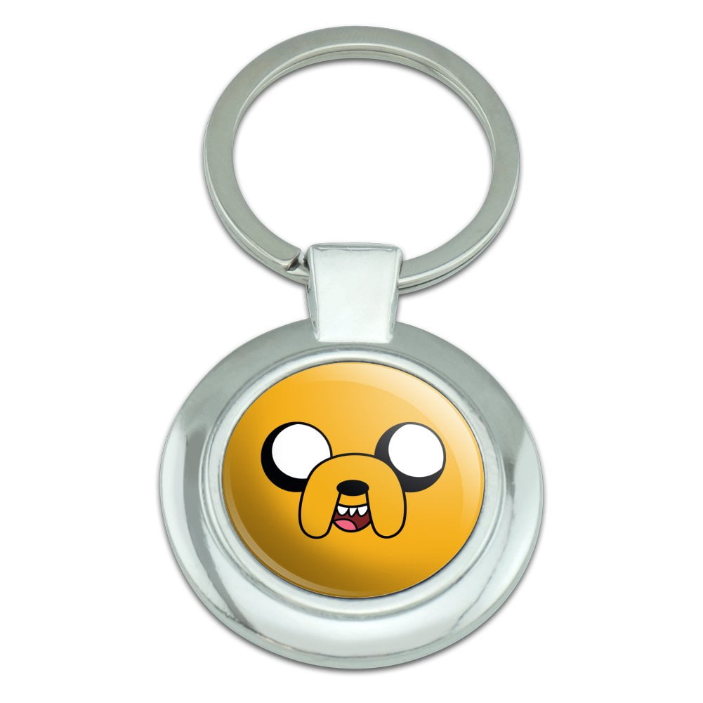 Adventure Time Jake Head Keychain Classy Round Chrome Plated Metal ...