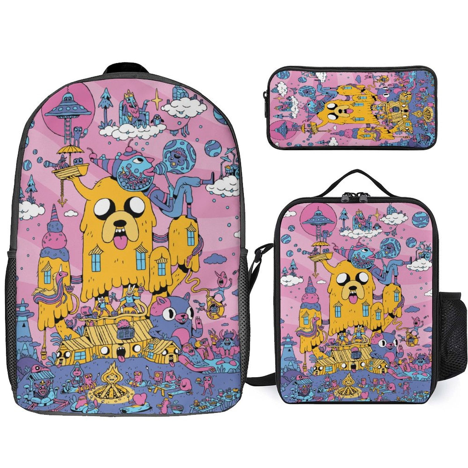 Adventure Time Jake The Dog 3Pcs Backpacks Sets Book Bag with Lunch Bag ...