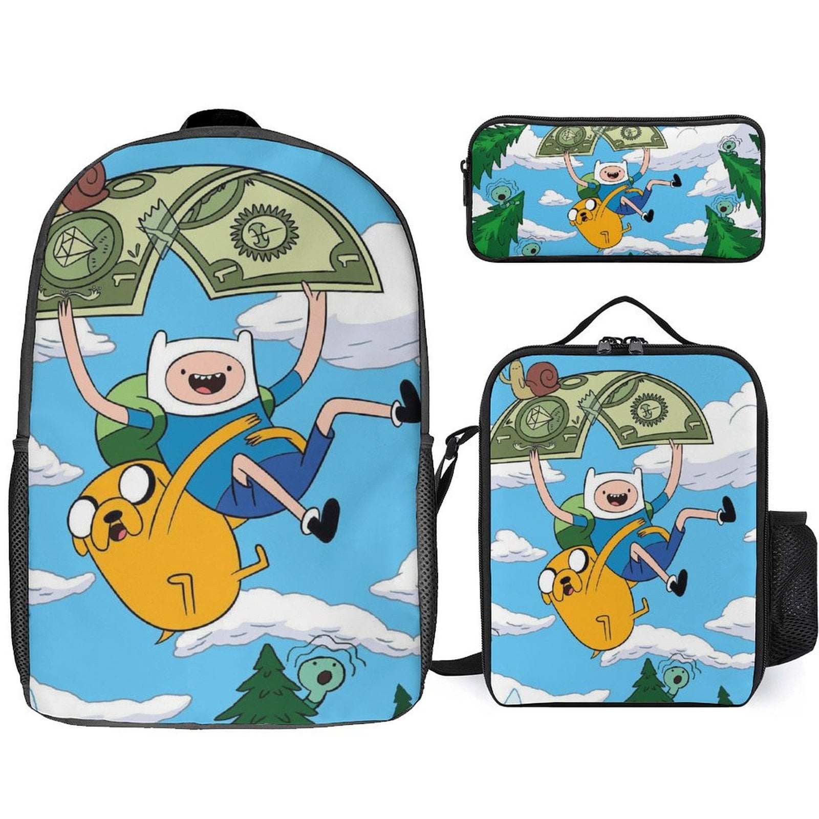 Adventure Time Jake The Dog 3Pcs Backpacks Sets Book Bag with Lunch Bag ...