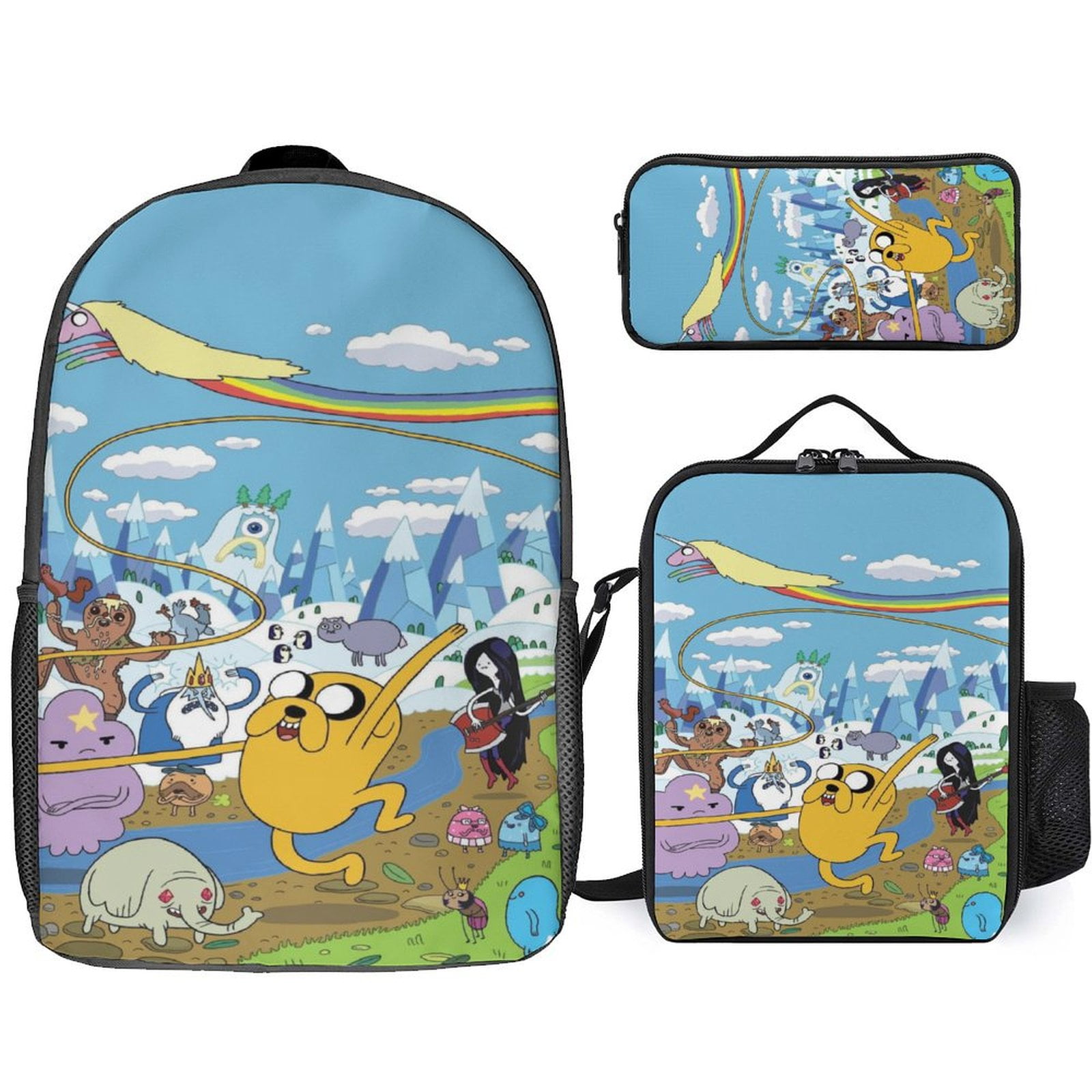 Adventure Time Jake The Dog 3Pcs Backpacks Sets Book Bag with Lunch Bag ...