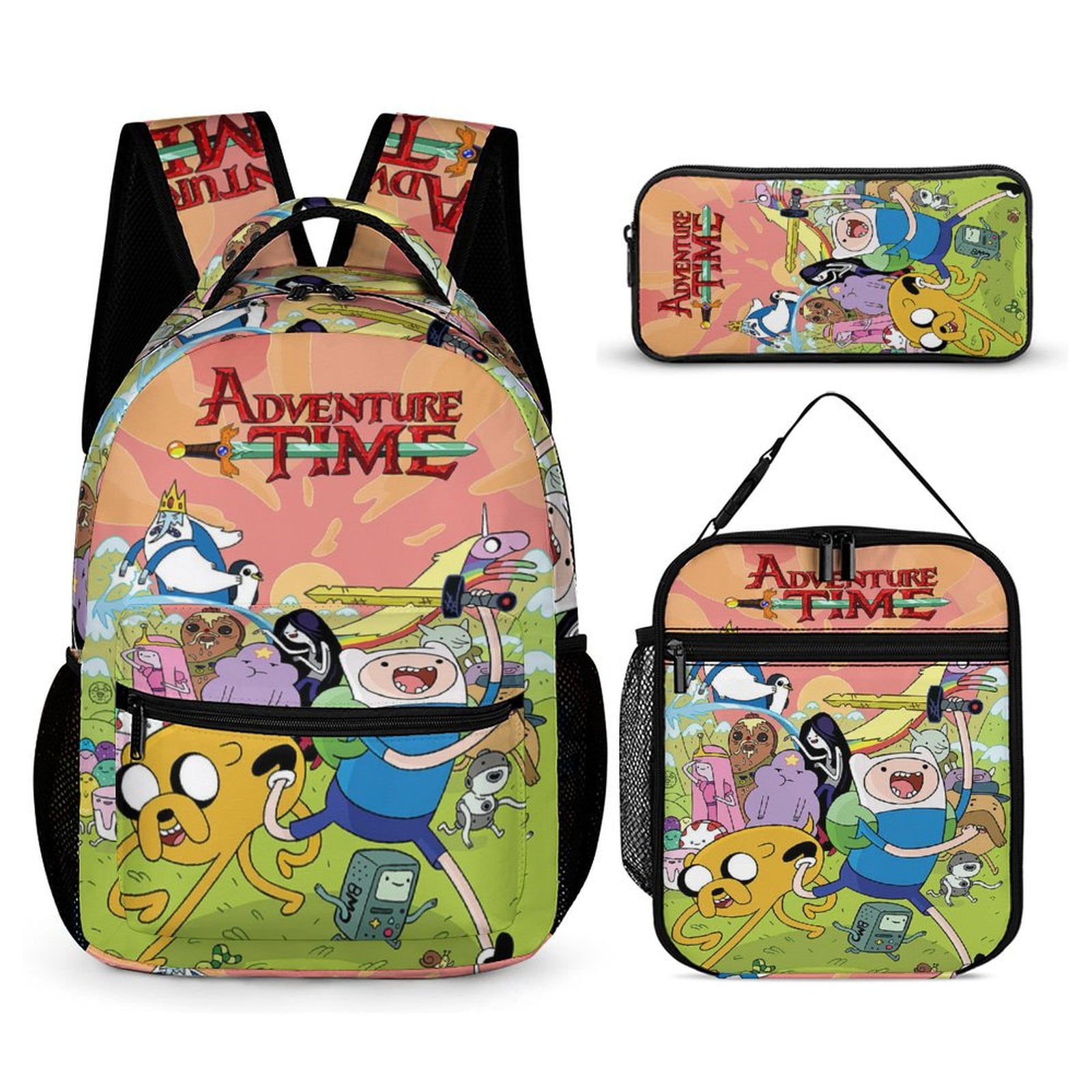 Adventure Time Jake The Dog 3Pcs Backpacks Sets Book Bag with Lunch Bag ...