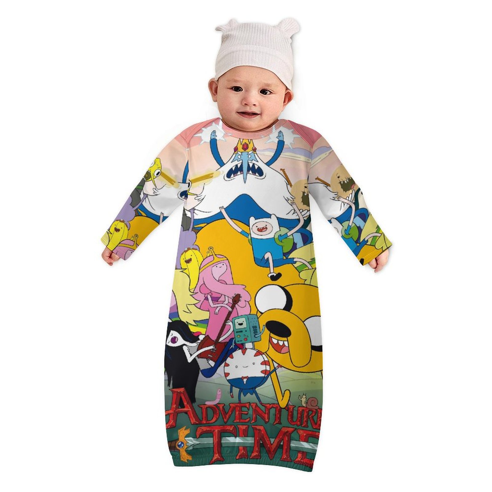Adventure Time Jake The Dog Baby Boy And Girls Sleeper Gown Newborn to ...