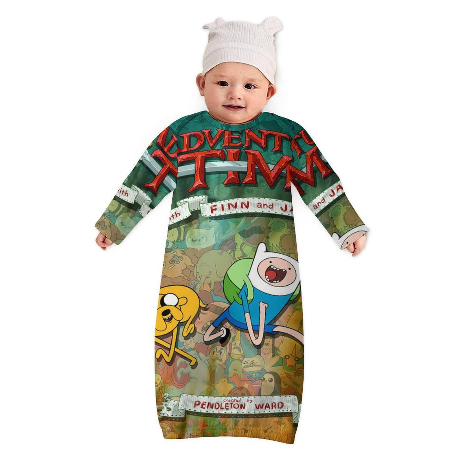 Adventure Time Jake The Dog Baby Boy And Girls Sleeper Gown Newborn to ...