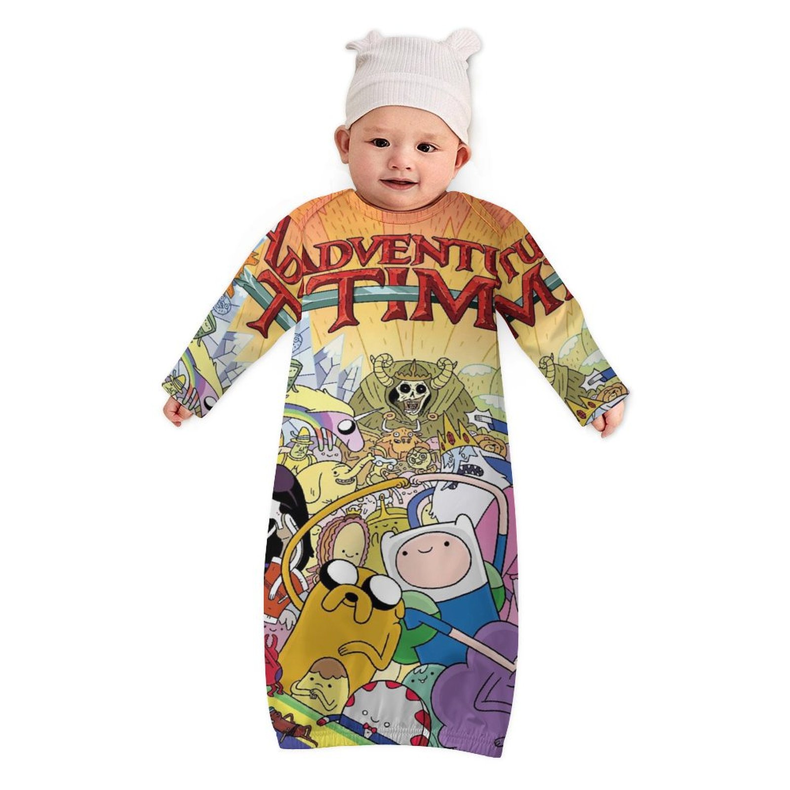 Adventure Time Jake The Dog Baby Boy And Girls Sleeper Gown Newborn to ...