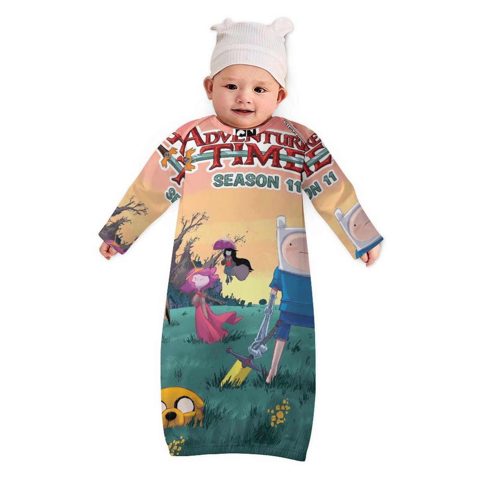 Adventure Time Jake The Dog Baby Boy And Girls Sleeper Gown Newborn to ...