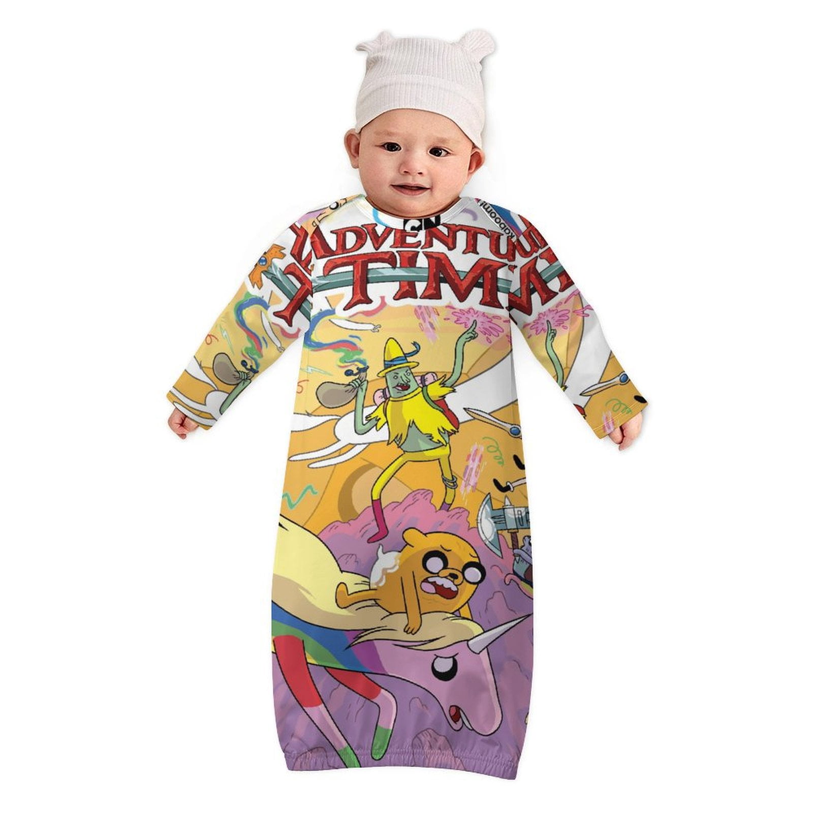 Adventure Time Jake The Dog Baby Boy And Girls Sleeper Gown Newborn to ...
