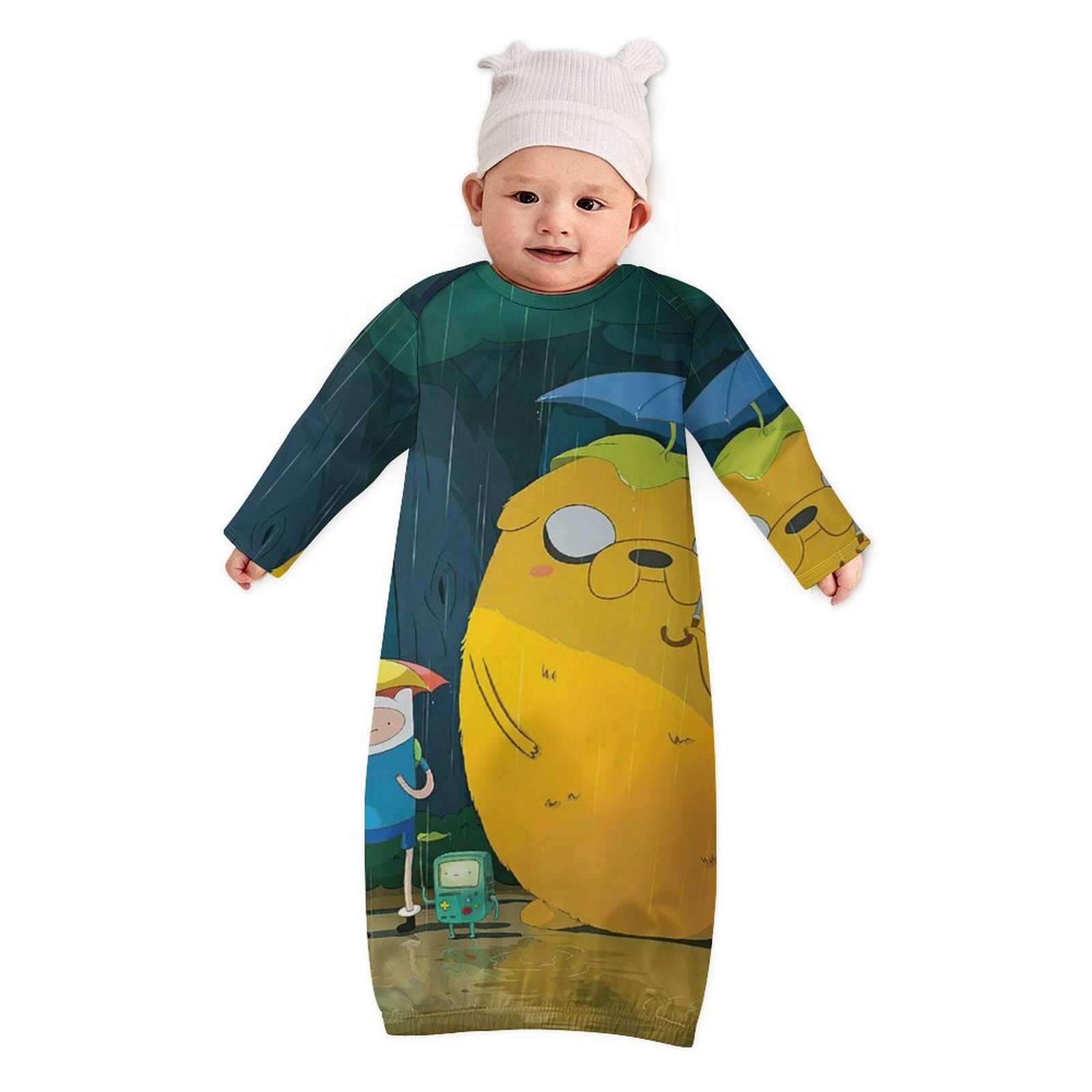 Adventure Time Jake The Dog Baby Boy And Girls Sleeper Gown Newborn to ...