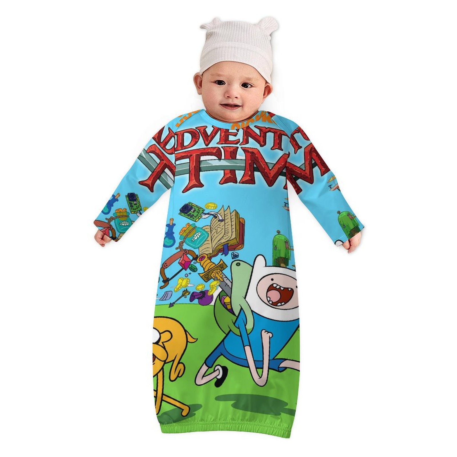 Adventure Time Jake The Dog Baby Boy And Girls Sleeper Gown Newborn to ...
