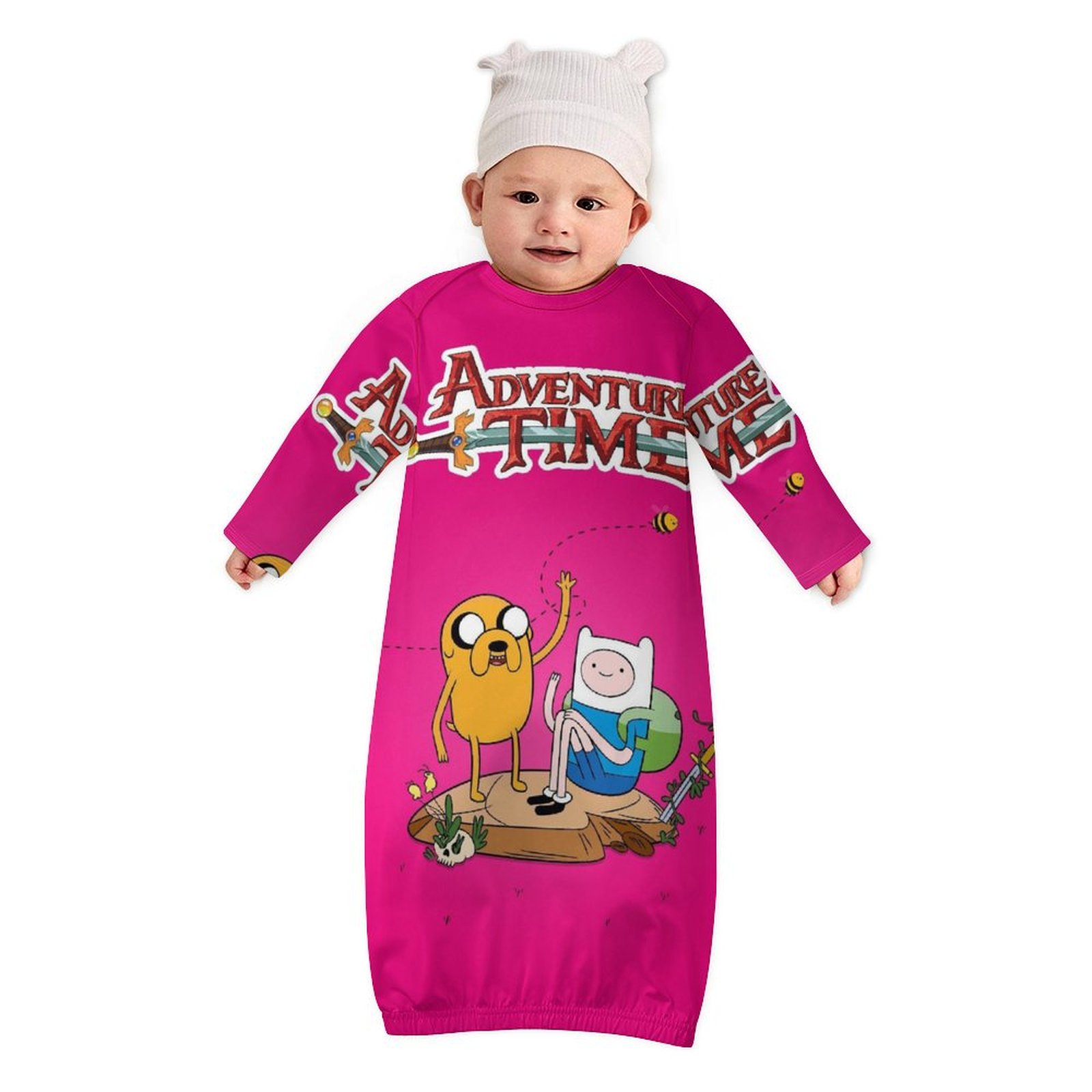 Adventure Time Jake The Dog Baby Boy And Girls Sleeper Gown Newborn to ...