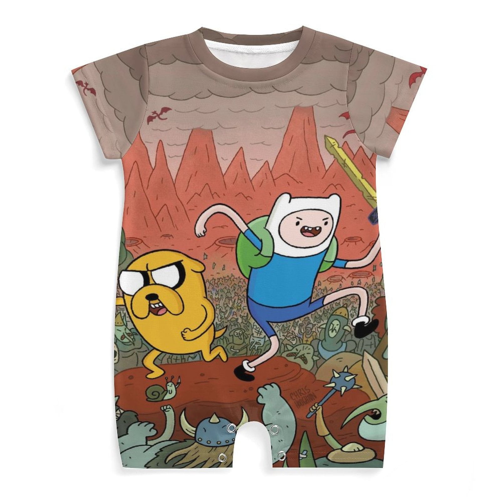 Adventure Time Jake The Dog Baby Boy Girl Short Sleeve Romper Clothing ...