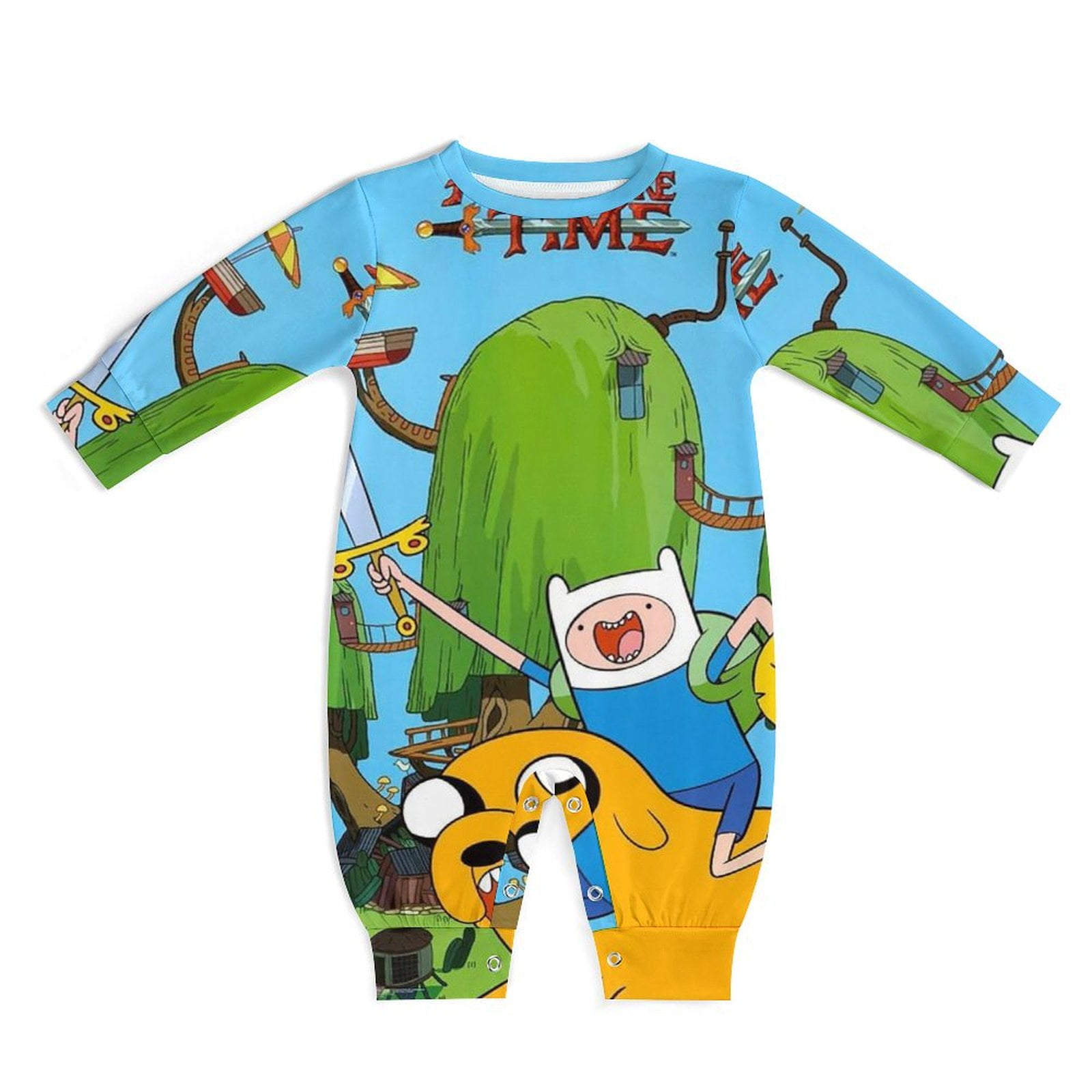 Adventure Time Jake The Dog Baby Onesie Romper Footless Infant Long ...