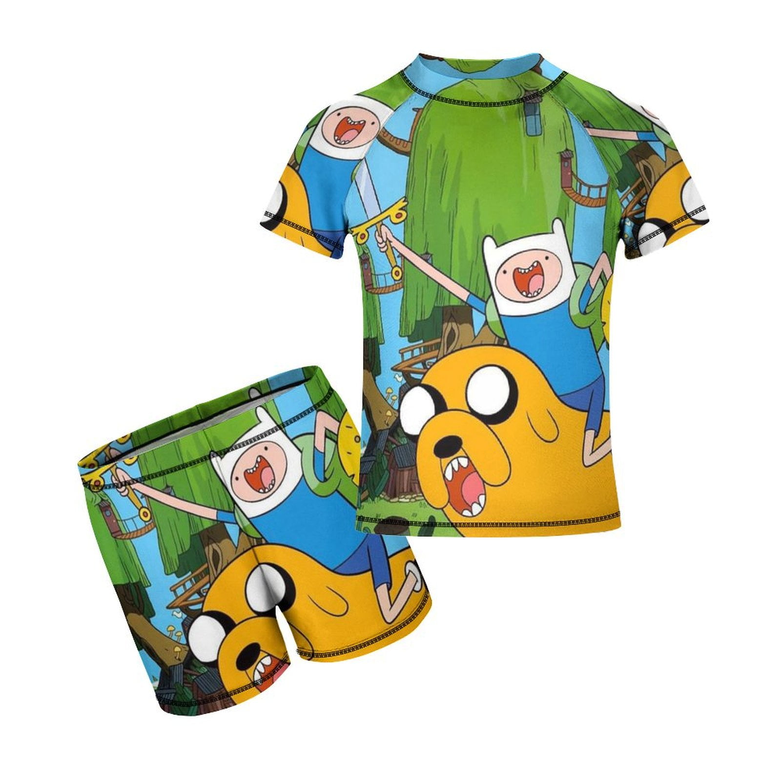 Adventure Time Jake The Dog Boys 2-Piece Swimsuit Set, Short Sleeve ...