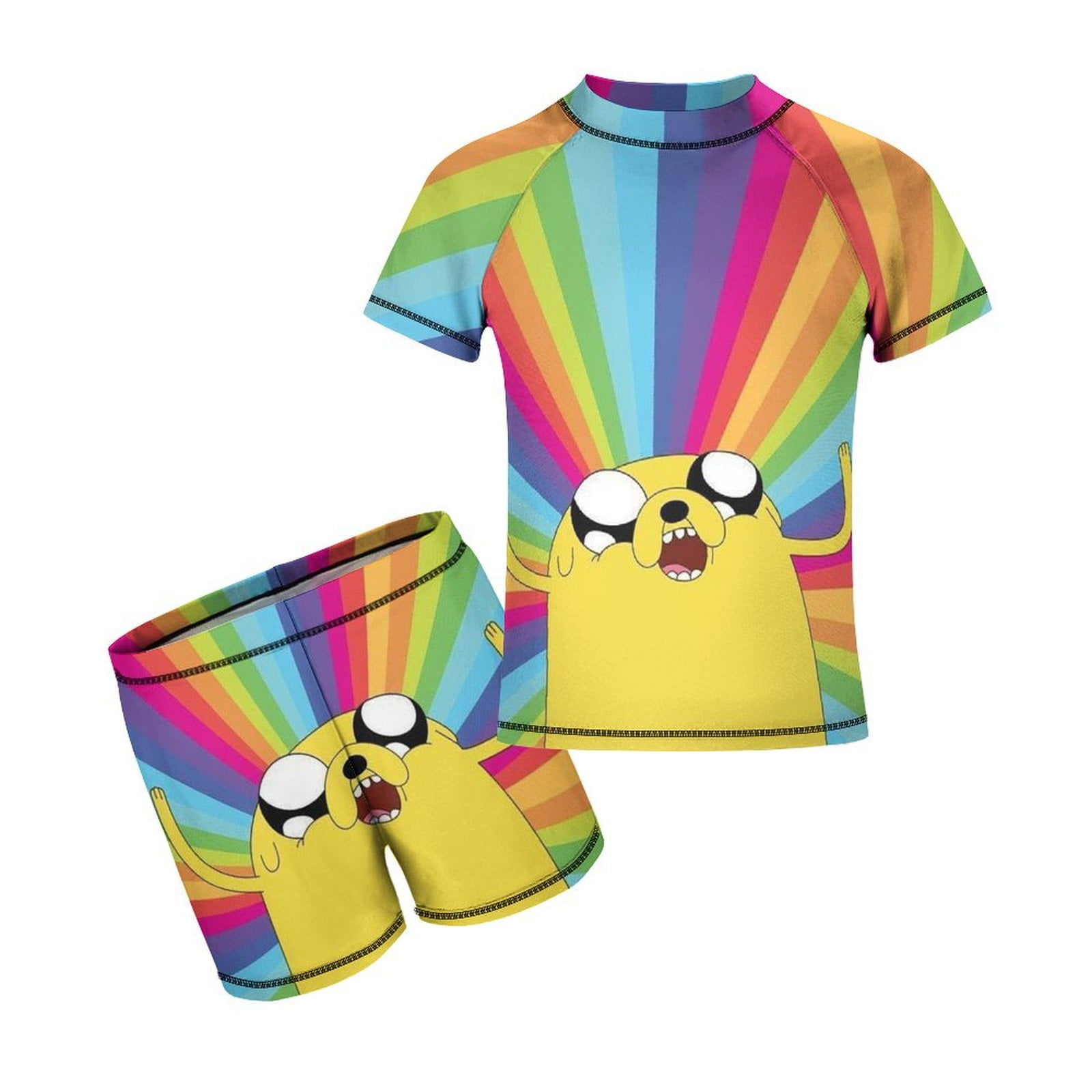 Adventure Time Jake The Dog Boys 2-Piece Swimsuit Set, Short Sleeve ...