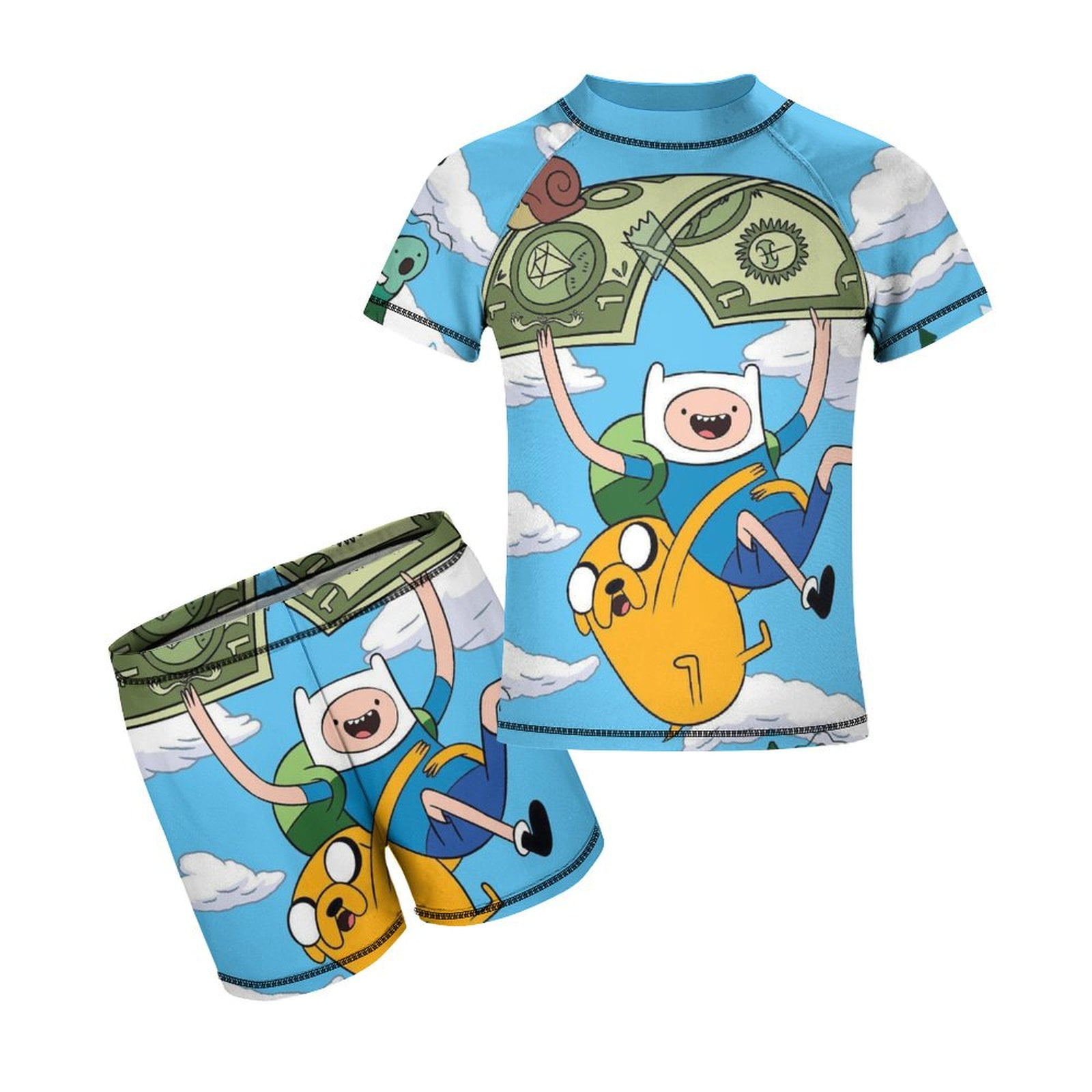 Adventure Time Jake The Dog Boys 2-Piece Swimsuit Set, Short Sleeve ...