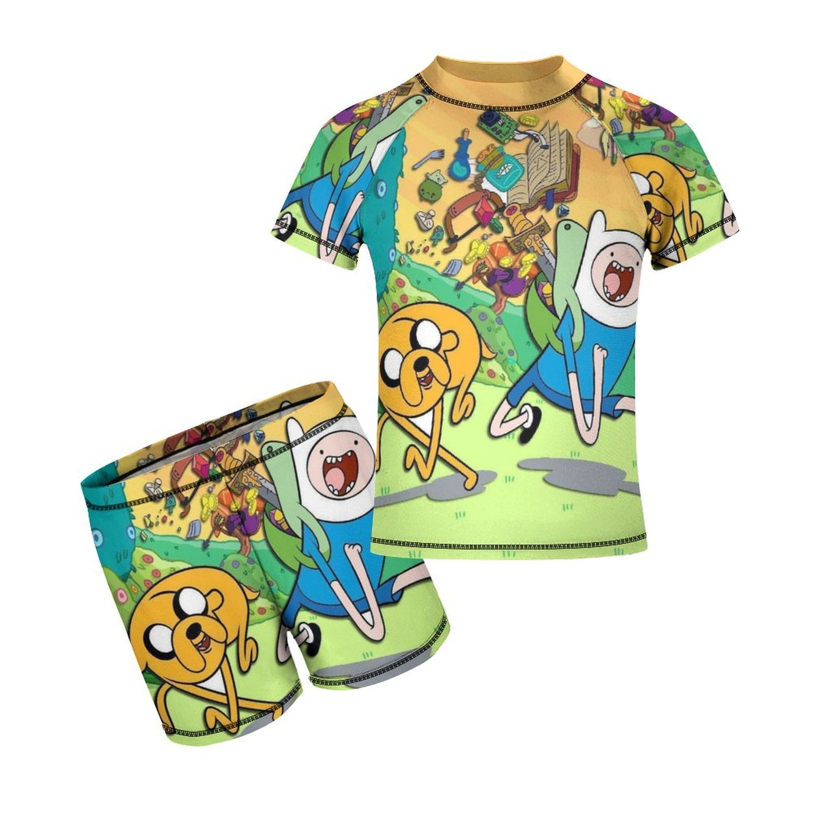 Adventure Time Jake The Dog Boys 2-Piece Swimsuit Set, Short Sleeve ...
