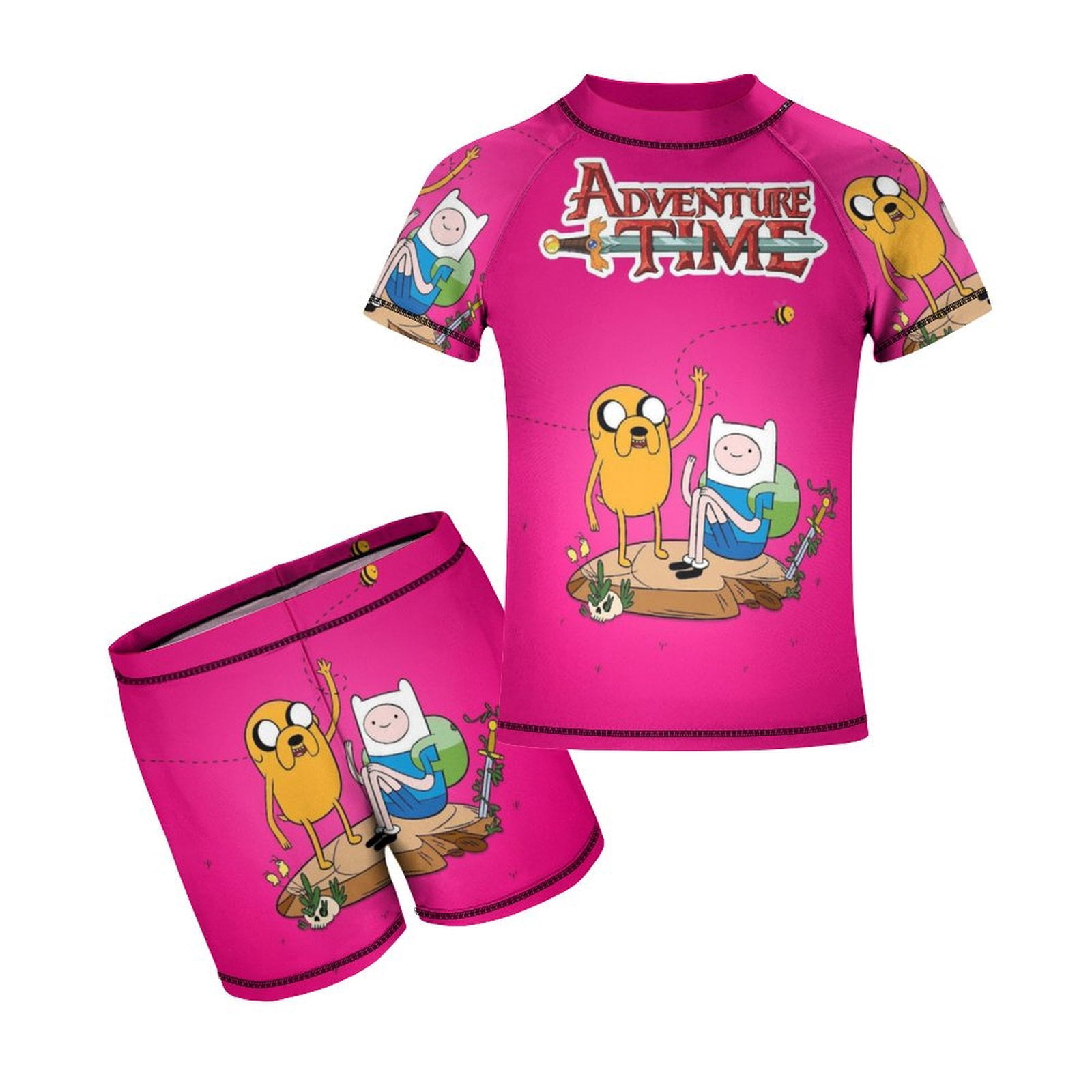 Adventure Time Jake The Dog Boys 2-Piece Swimsuit Set, Short Sleeve ...