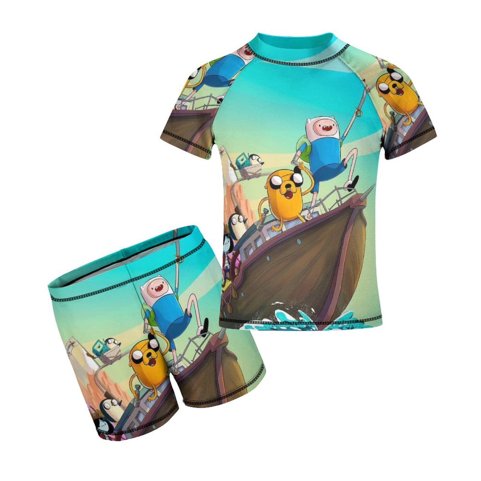 Adventure Time Jake The Dog Boys 2-Piece Swimsuit Set, Short Sleeve ...